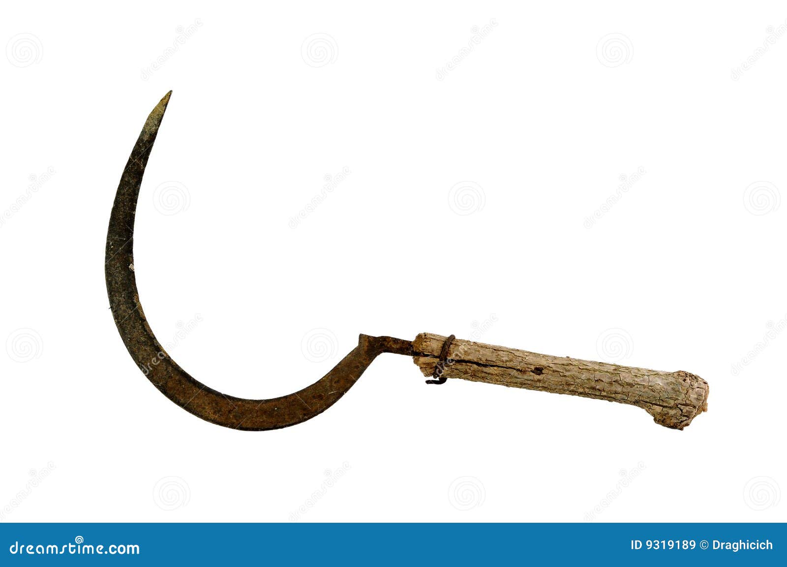 Alte rostige Sichel stockbild. Bild von rand, bewirtschaften - 9319189