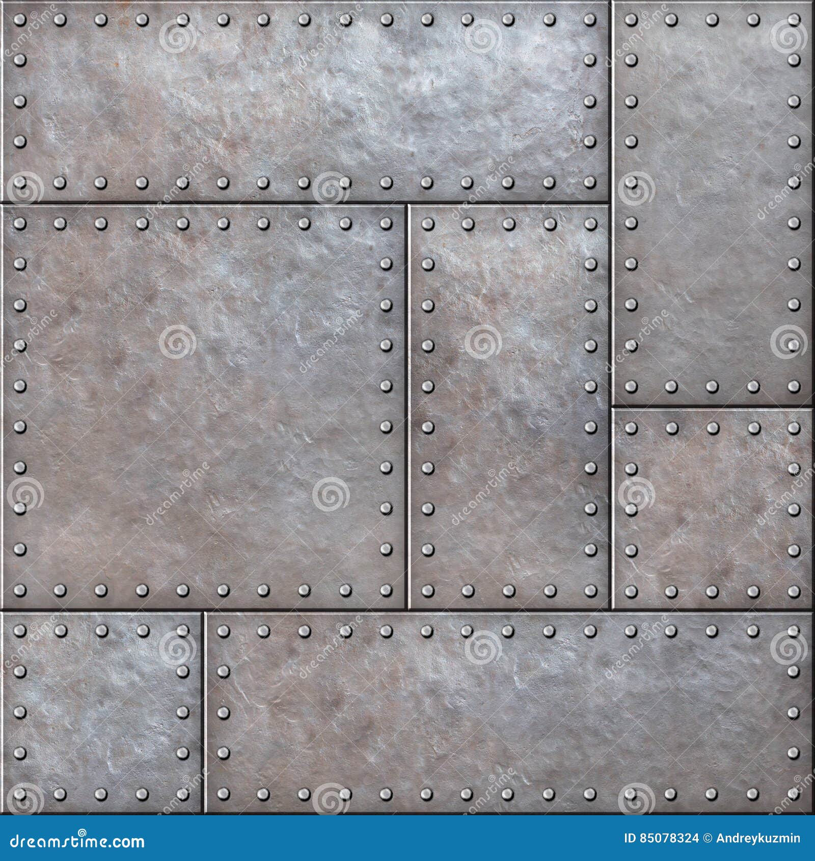 Alte Rustikale Metallplatten Mit Nieten Nahtloser Hintergrund Oder ...