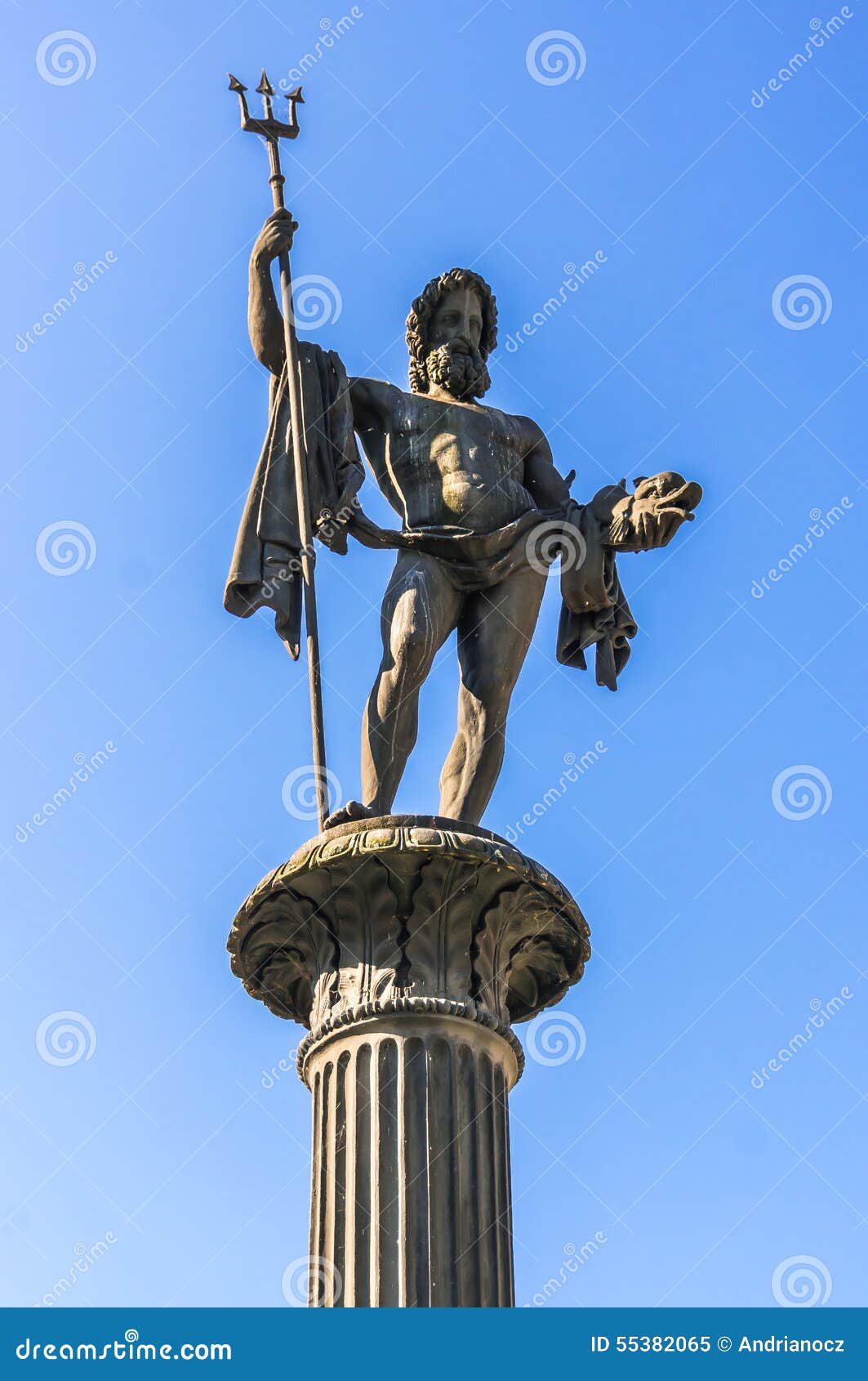 Alte Statue Von Neptun-Gott, Monument in Lindau Stockbild - Bild von ...