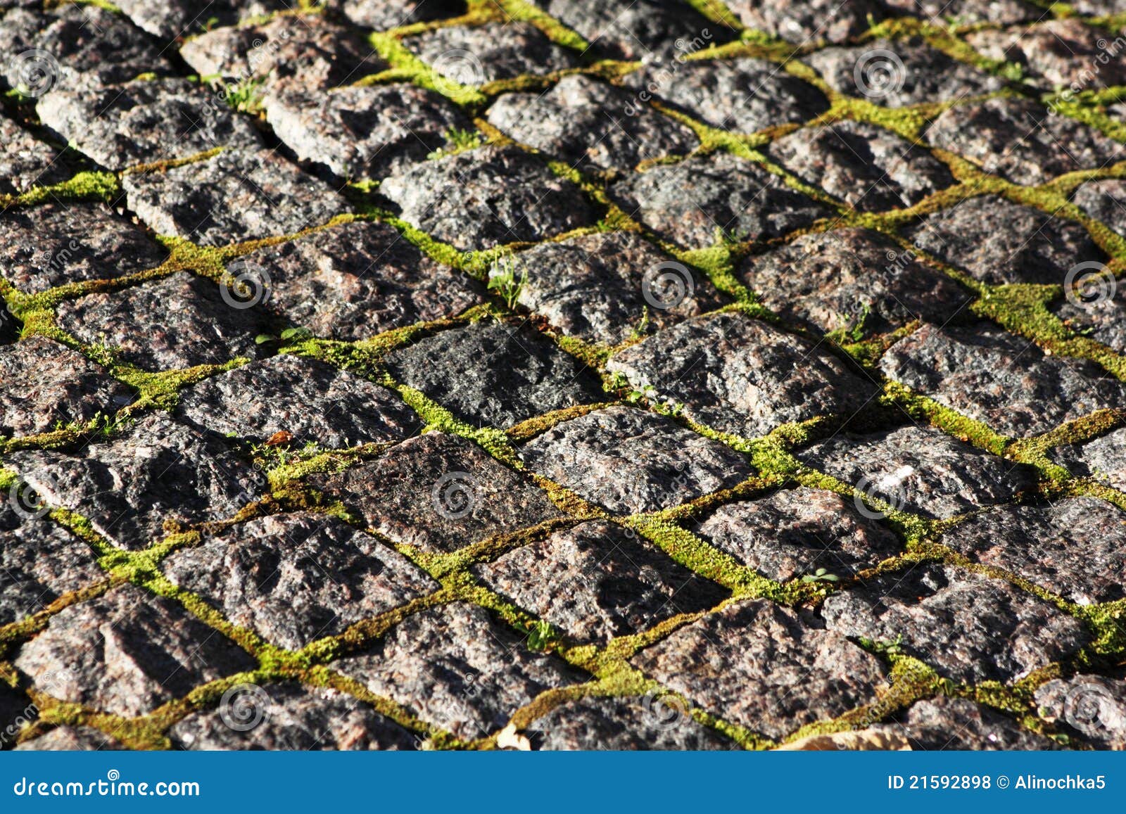 Alte Straße Gepflastert Mit Den Kopfsteinsteinen Stockfoto - Bild von ...
