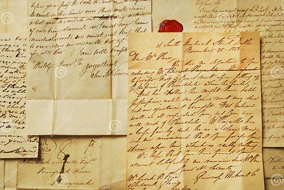 Alte Zeichen, Elegante Handschrift Stockbild - Bild von korrespondenz ...