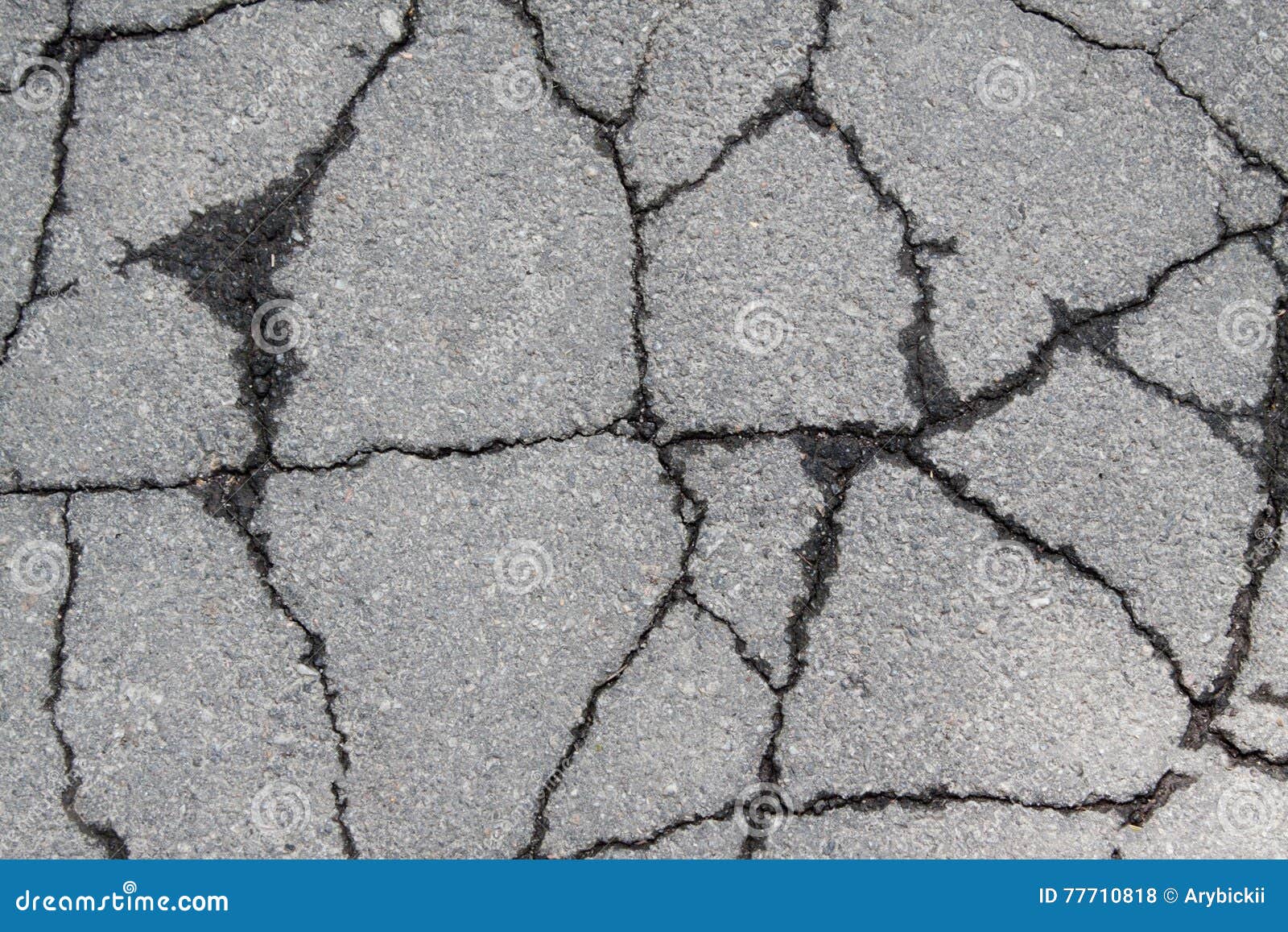 Alter Getragener Und Gebrochener Asphalt Stockfoto - Bild von rauheit ...