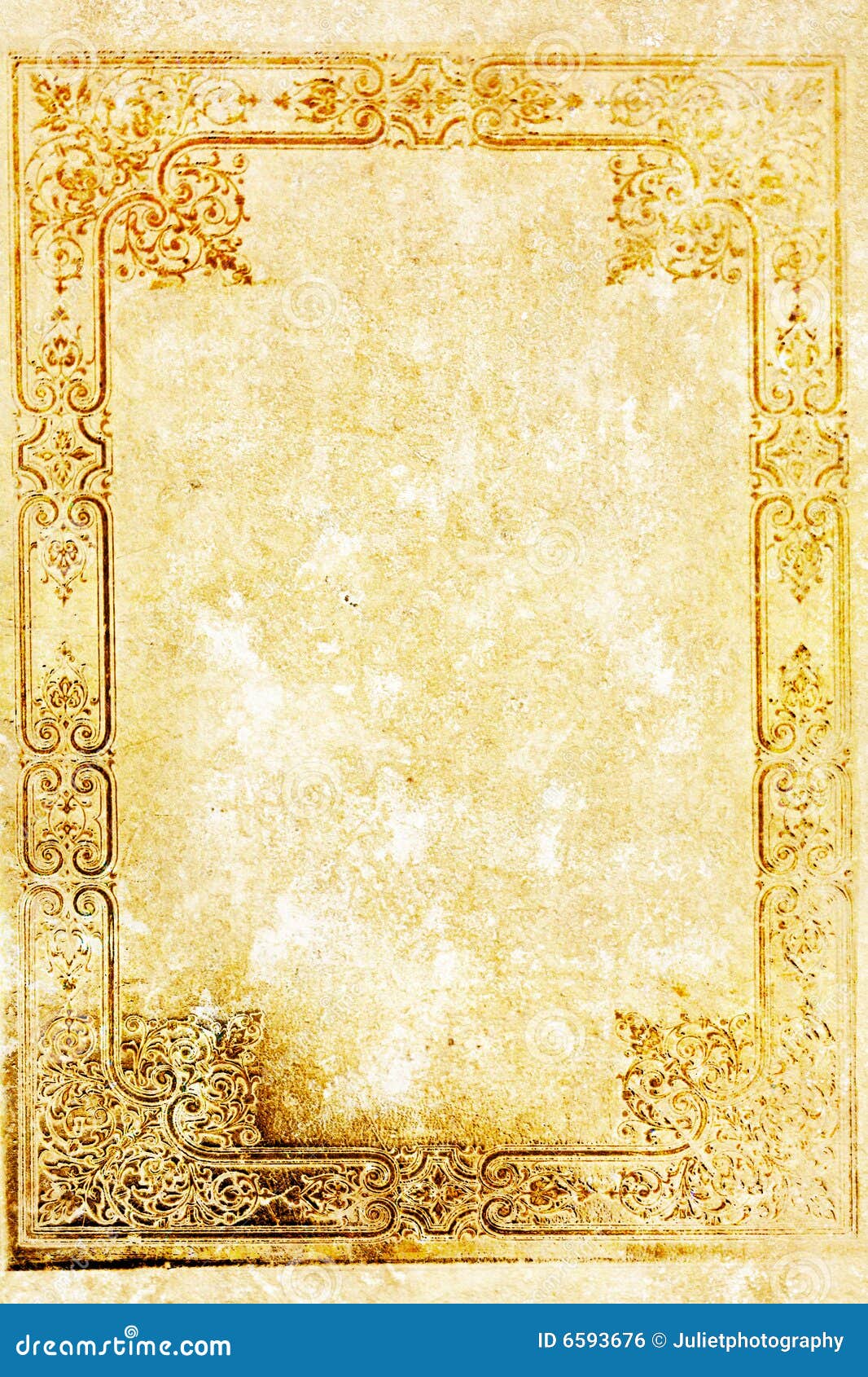 Alter Hintergrund Mit Blumenrand Stockfoto - Bild von befleckt ...