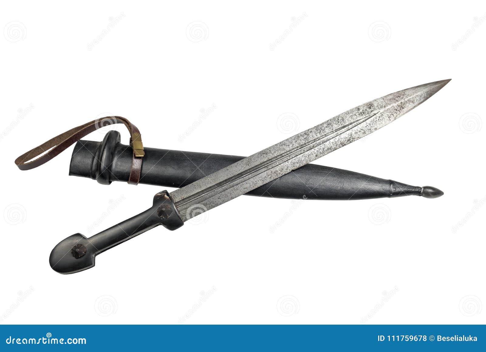 Alter Kaukasischer Dolch Mit Einer Scheide Stockfoto - Bild von hülle ...