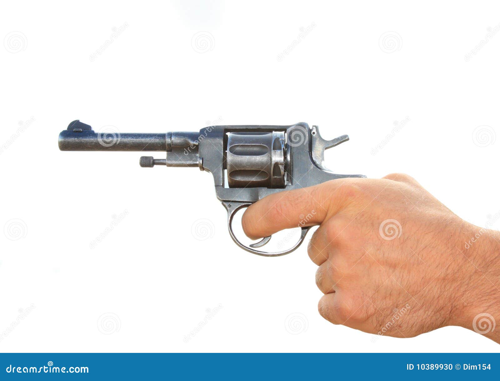 Alter Revolver in Einer Hand Getrennt Stockfoto - Bild von hand ...
