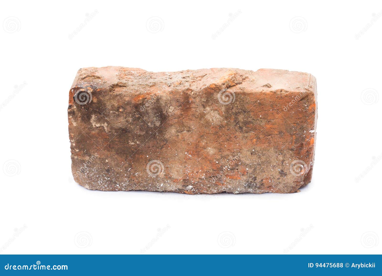 Alter Roter Backstein Lokalisiert Stockfoto - Bild von strategie, braun ...