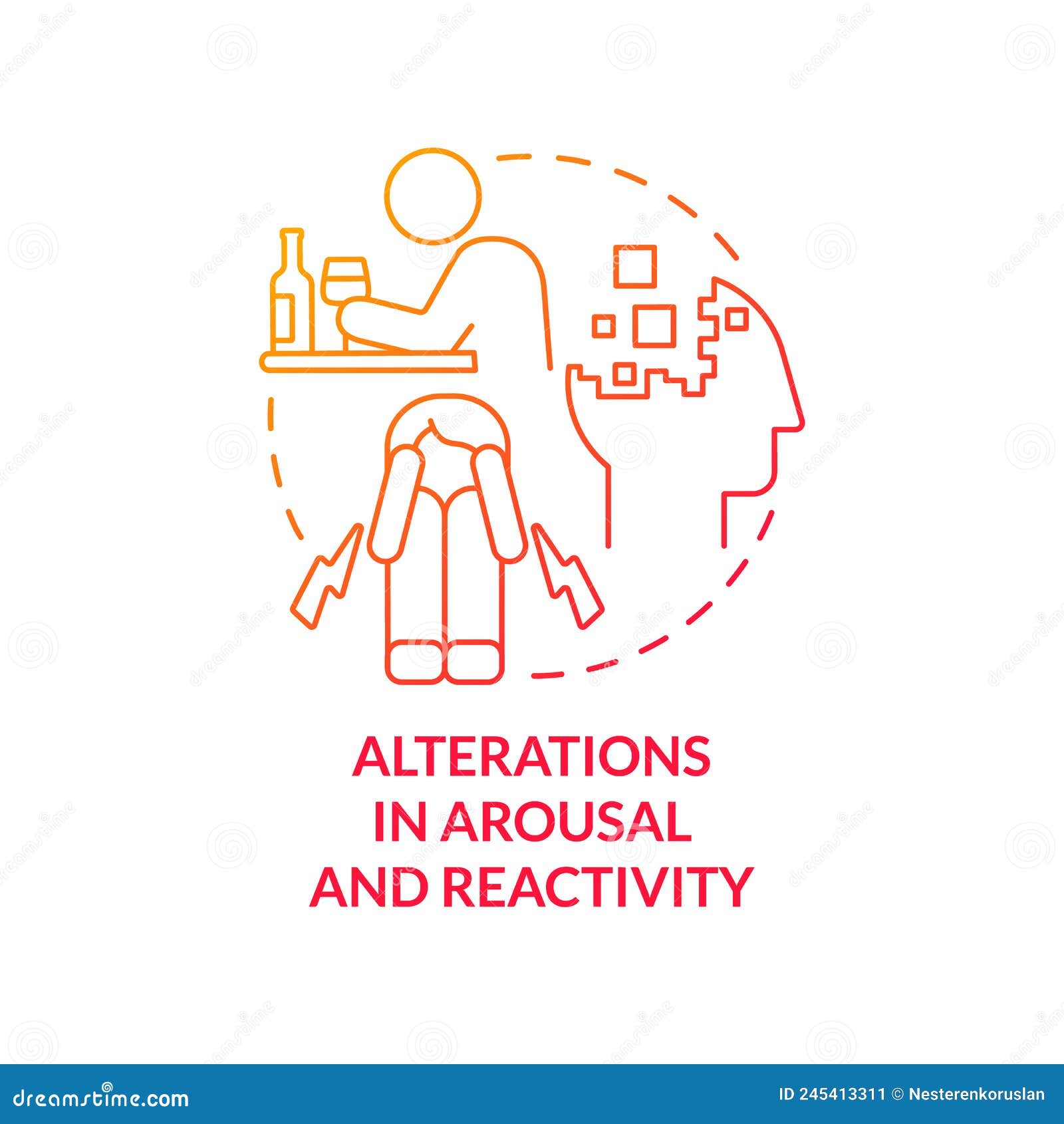 Alterations in Arousal and Reactivity Red Gradient Concept Icon Stock ... Alterations in Arousal and Reactivity Red Gradient Concept Icon Stock ...