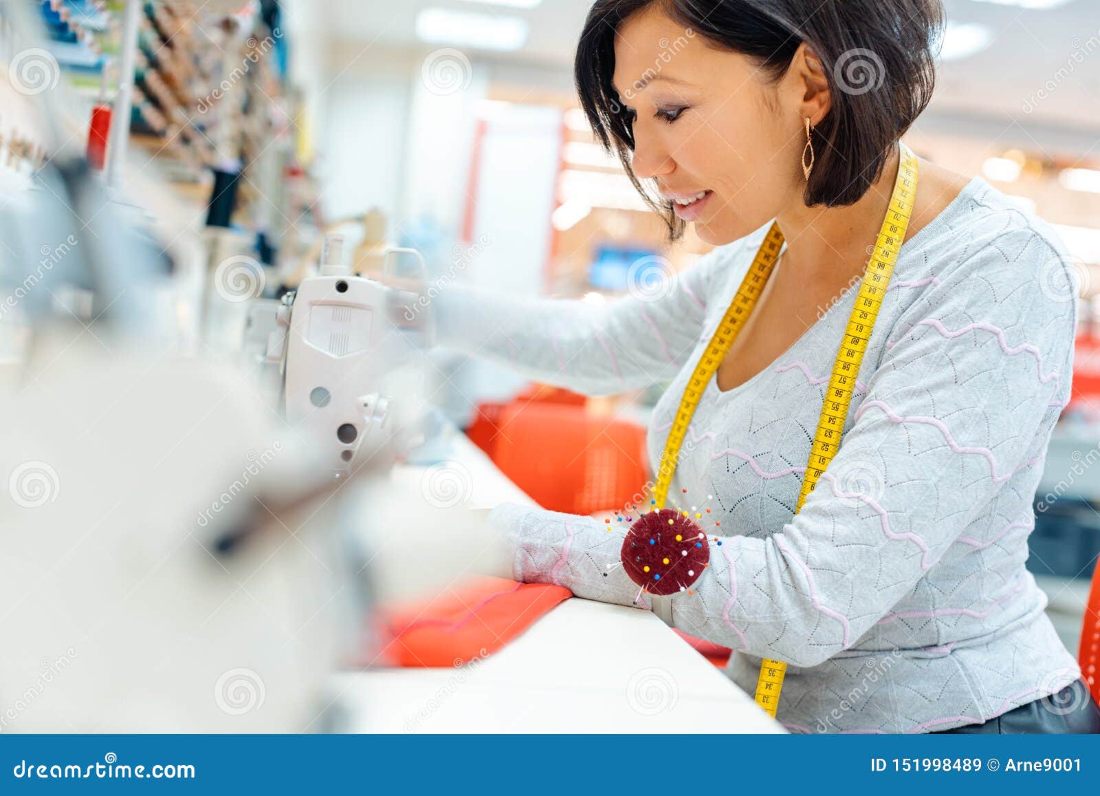 Alterations Tailor in Her Studio Working in Some Clothes Stock Image ...