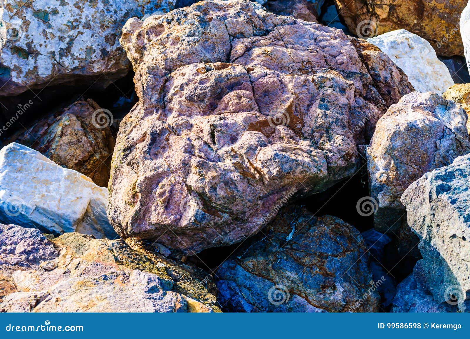 Variety of Rock Surfaces stock photo. Image of reef, marmara - 99586598