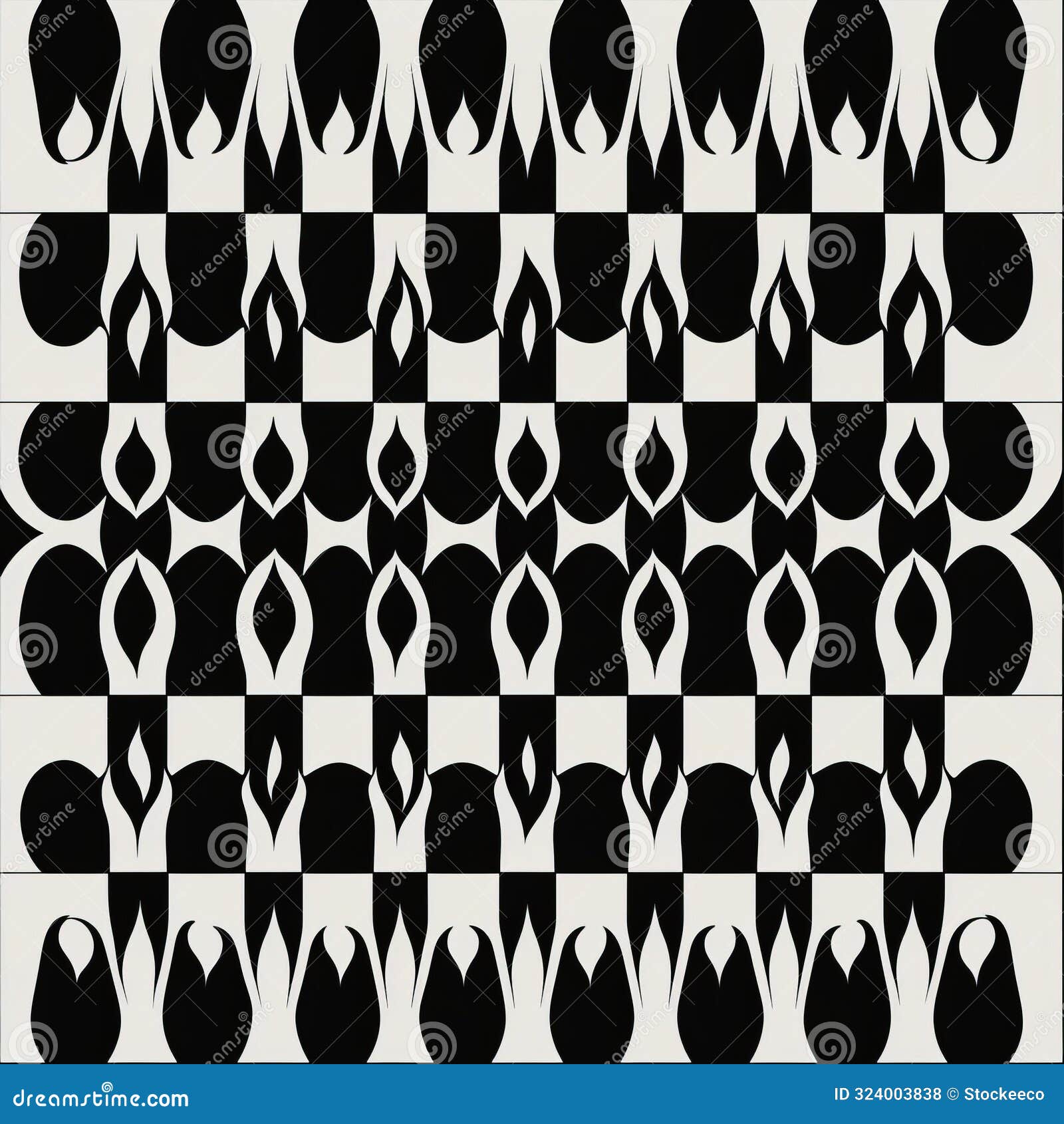 Alternating Black and White Squares in a 4x4 Grid Pattern Stock ...