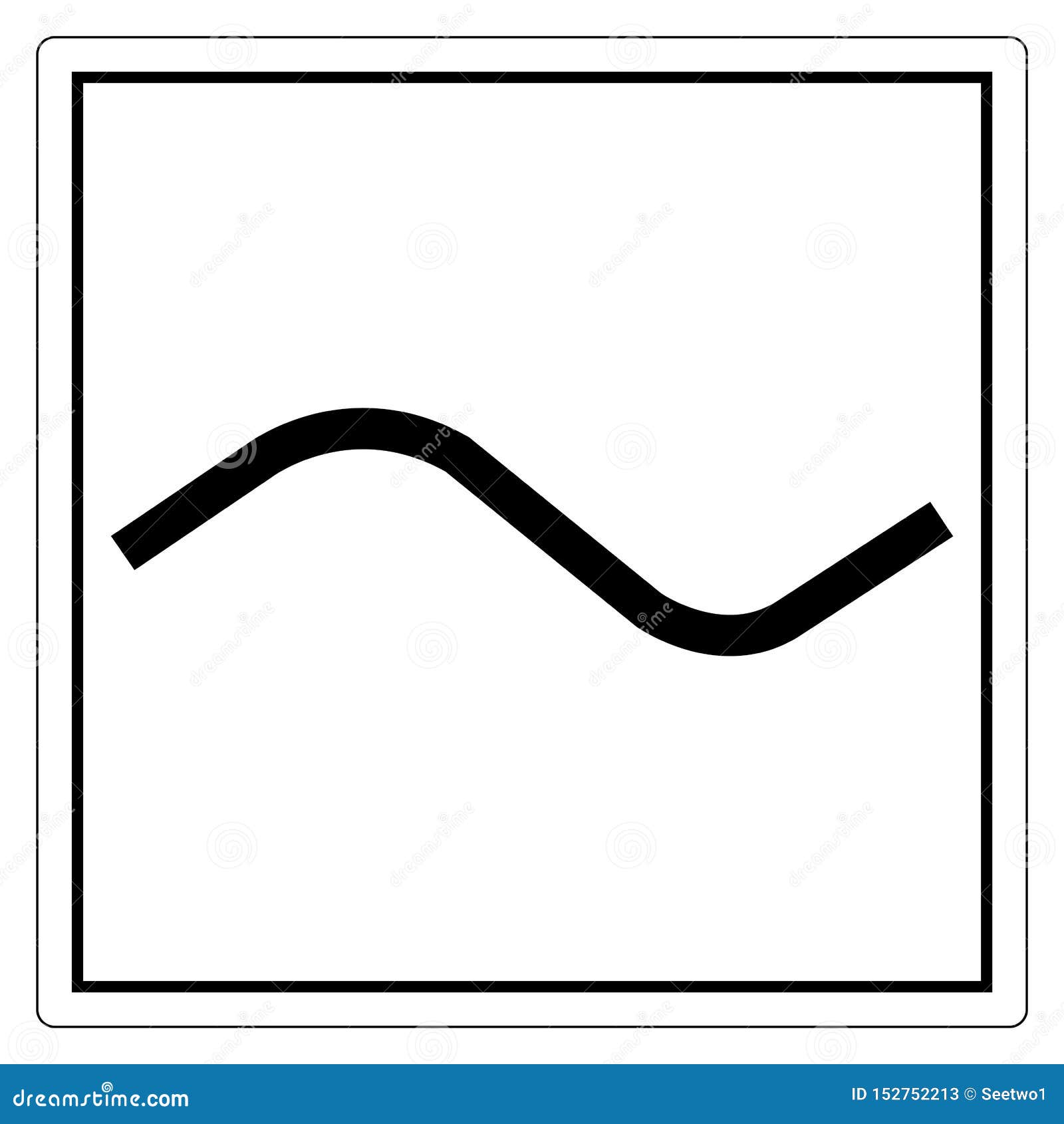 Warning Alternating Current AC Symbol Sign, Vector Illustration ...