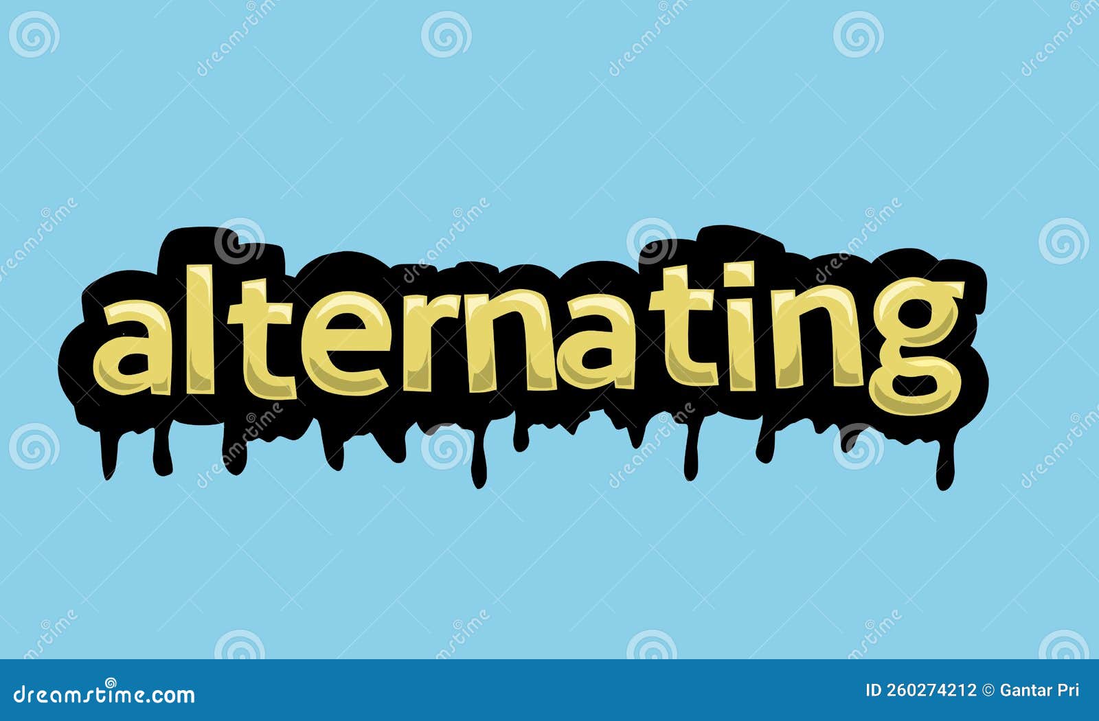 ALTERNATING Writing Vector Design on a Blue Background Stock ...