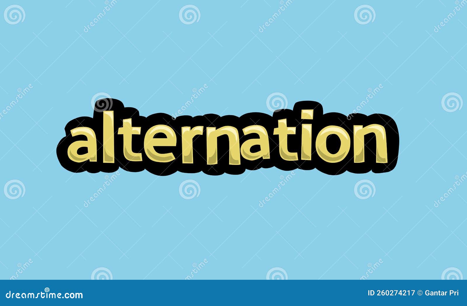 ALTERNATION Writing Vector Design on a Blue Background Stock ...
