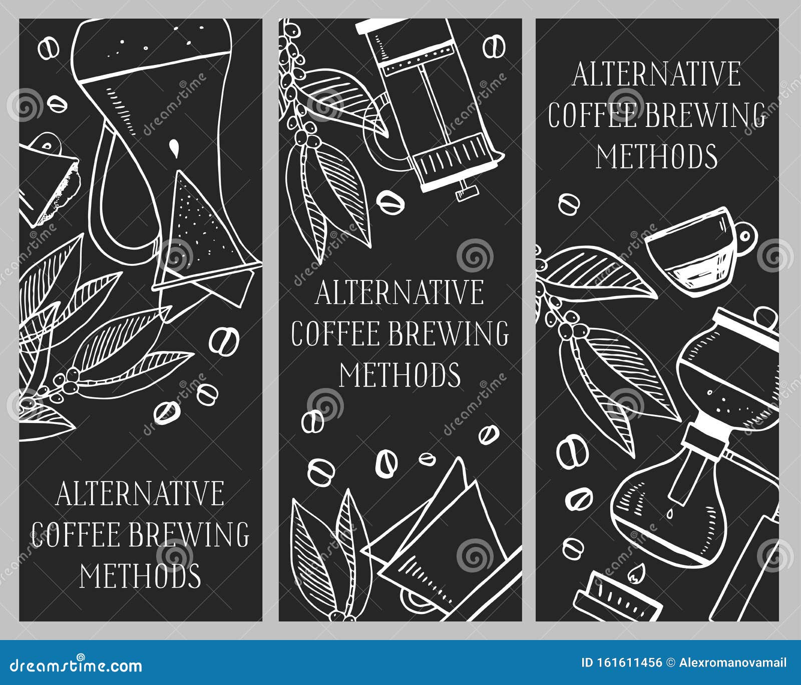 Alternative Coffee Brewing Methods Banner Design Templates. Drip ...