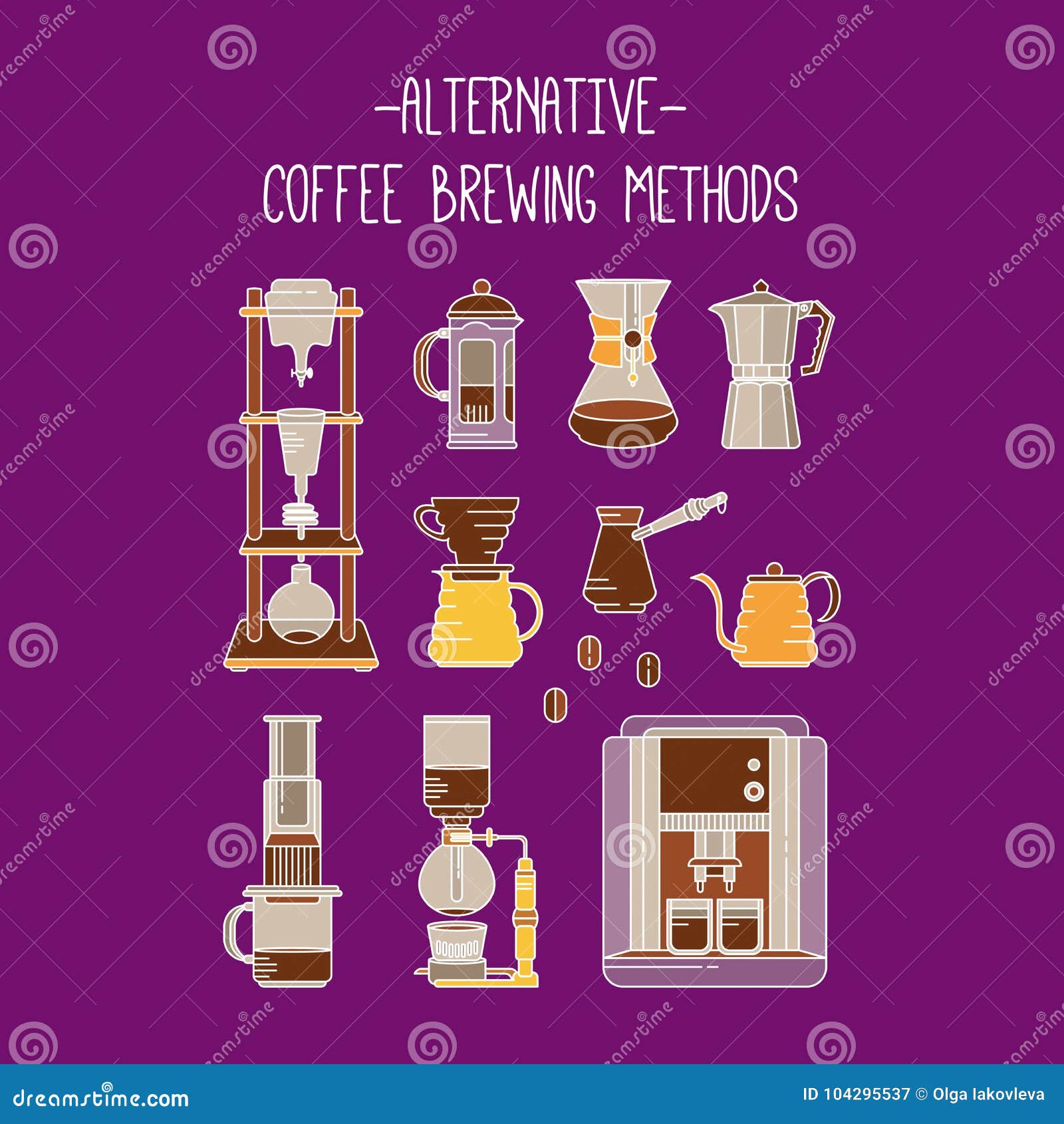 Alternative Coffee Brewing Methods Illustration Set. Collection of ... Alternative Coffee Brewing Methods Illustration Set. Collection of ...