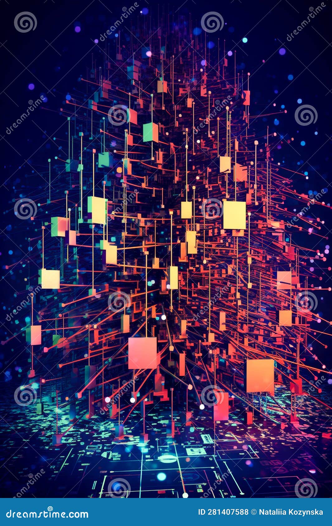 Alternative Creative Christmas Tree Made from Computer Networks and ...