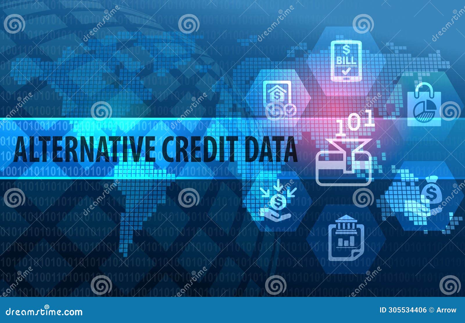Alternative Credit Data Financial Measurement Background Stock Photo ...