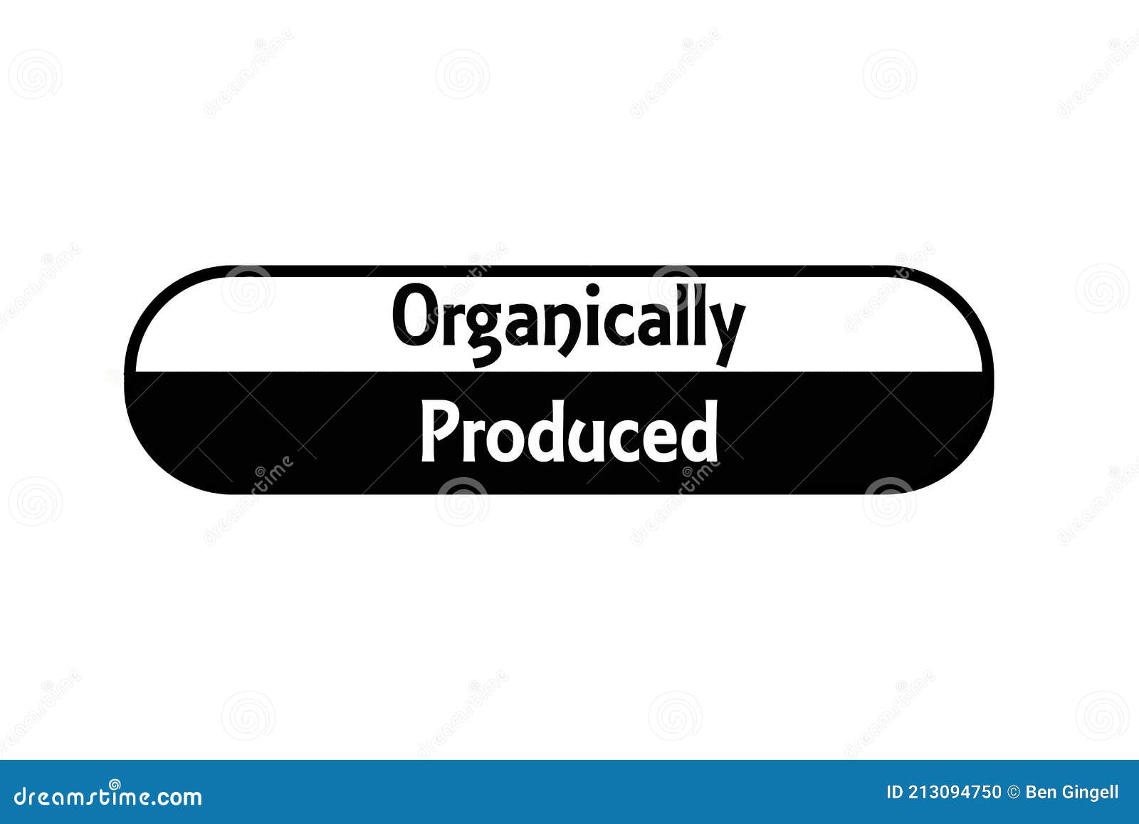 Organically Produced Green Word Text With Leaf Icon Logo Design Cartoon ...