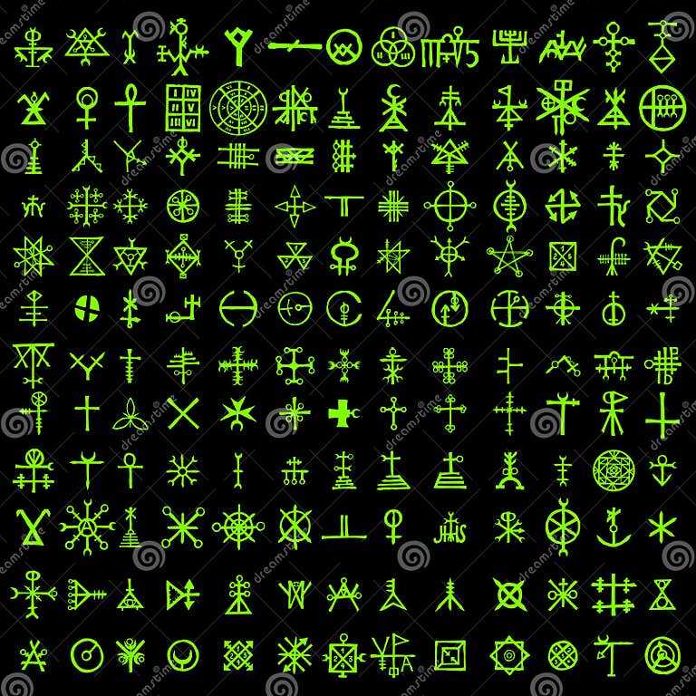 Alternative of Digital Green Matrix and Computer Code Symbols. Q Stock ...