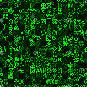 Digital Green Matrix and Computer Code Symbols Vector Seamless ...