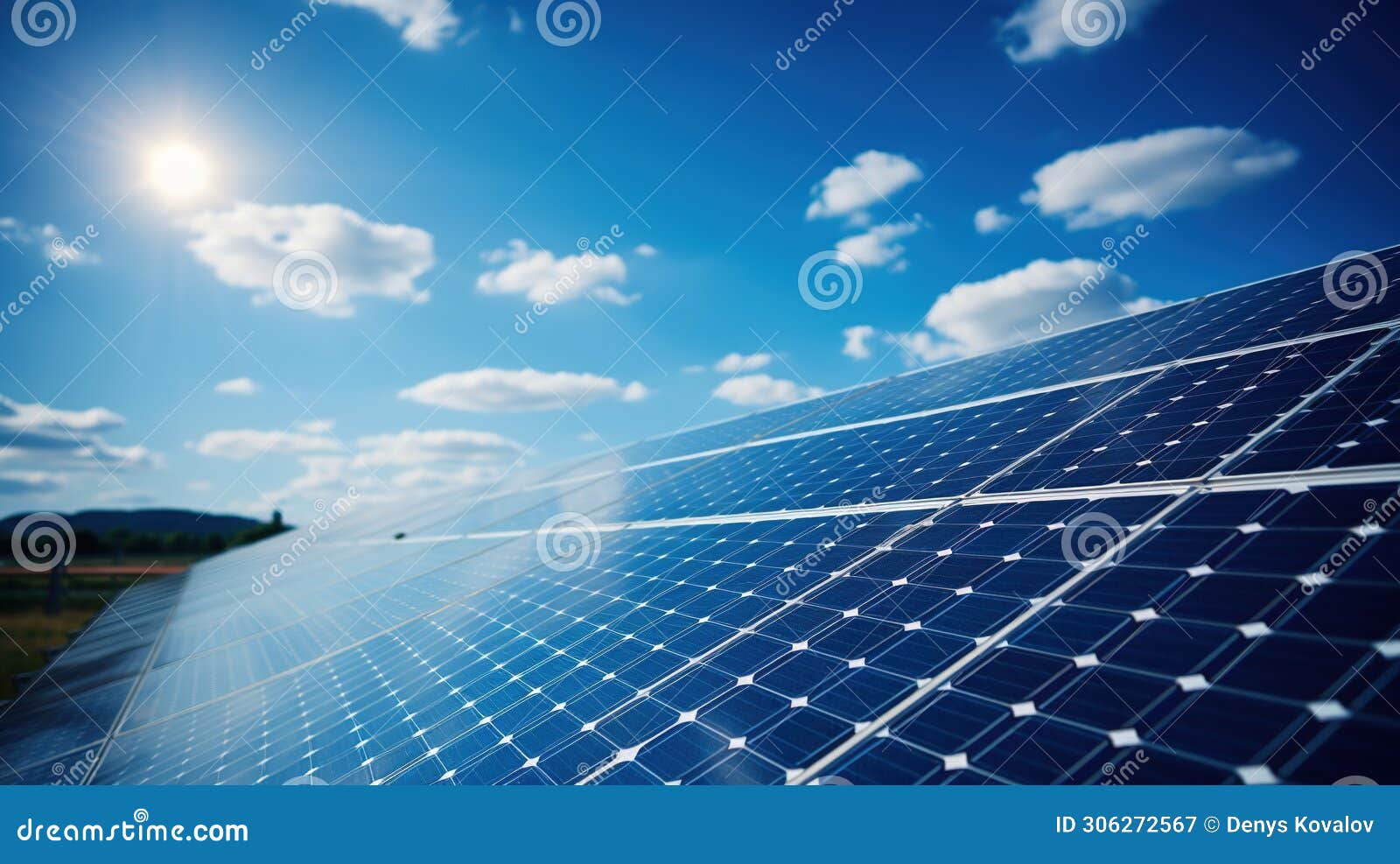 Alternative Electricity Source. Renewable Energy. Solar Panels Reflect ...