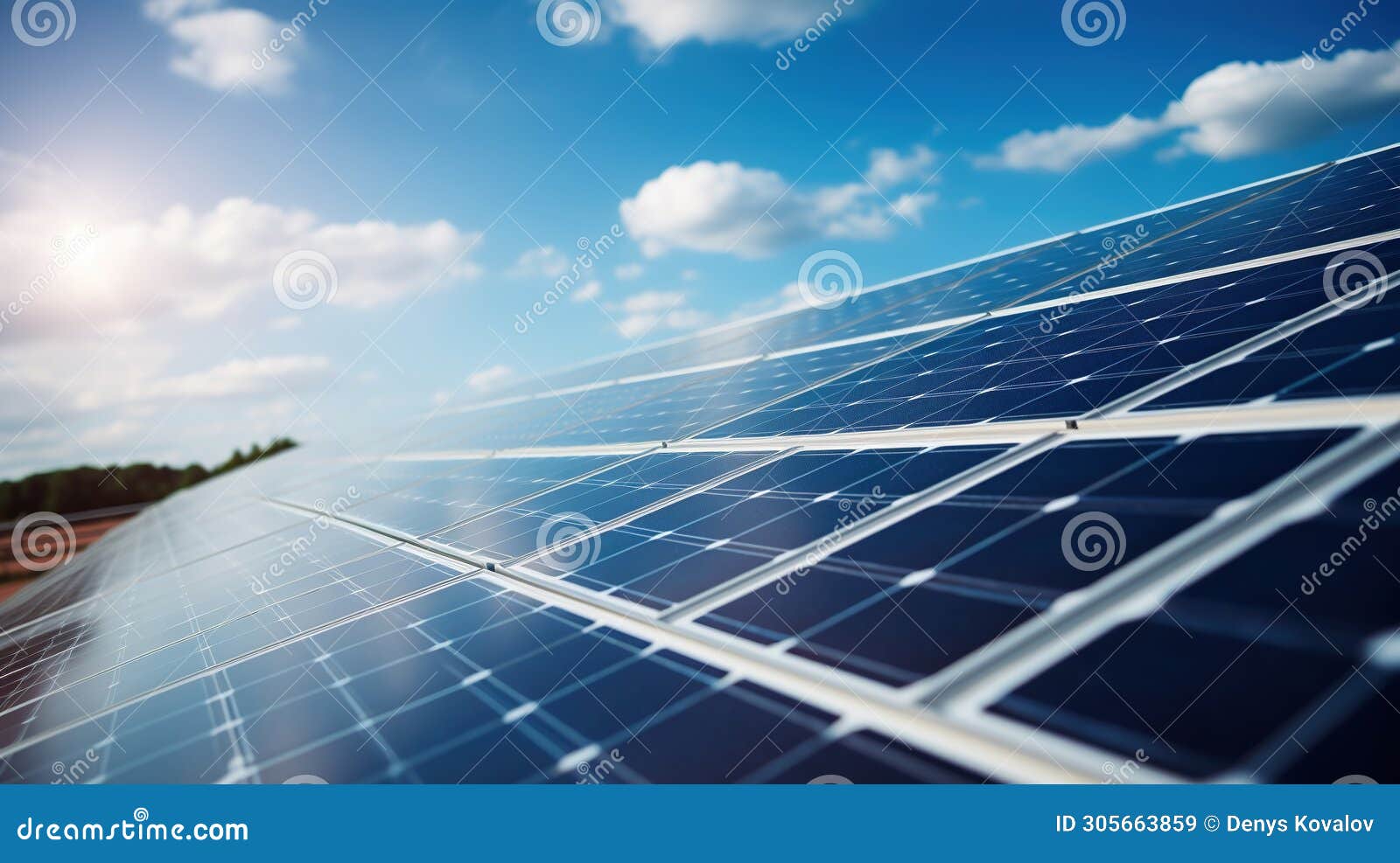 Alternative Electricity Source. Renewable Energy. Solar Panels Reflect ...