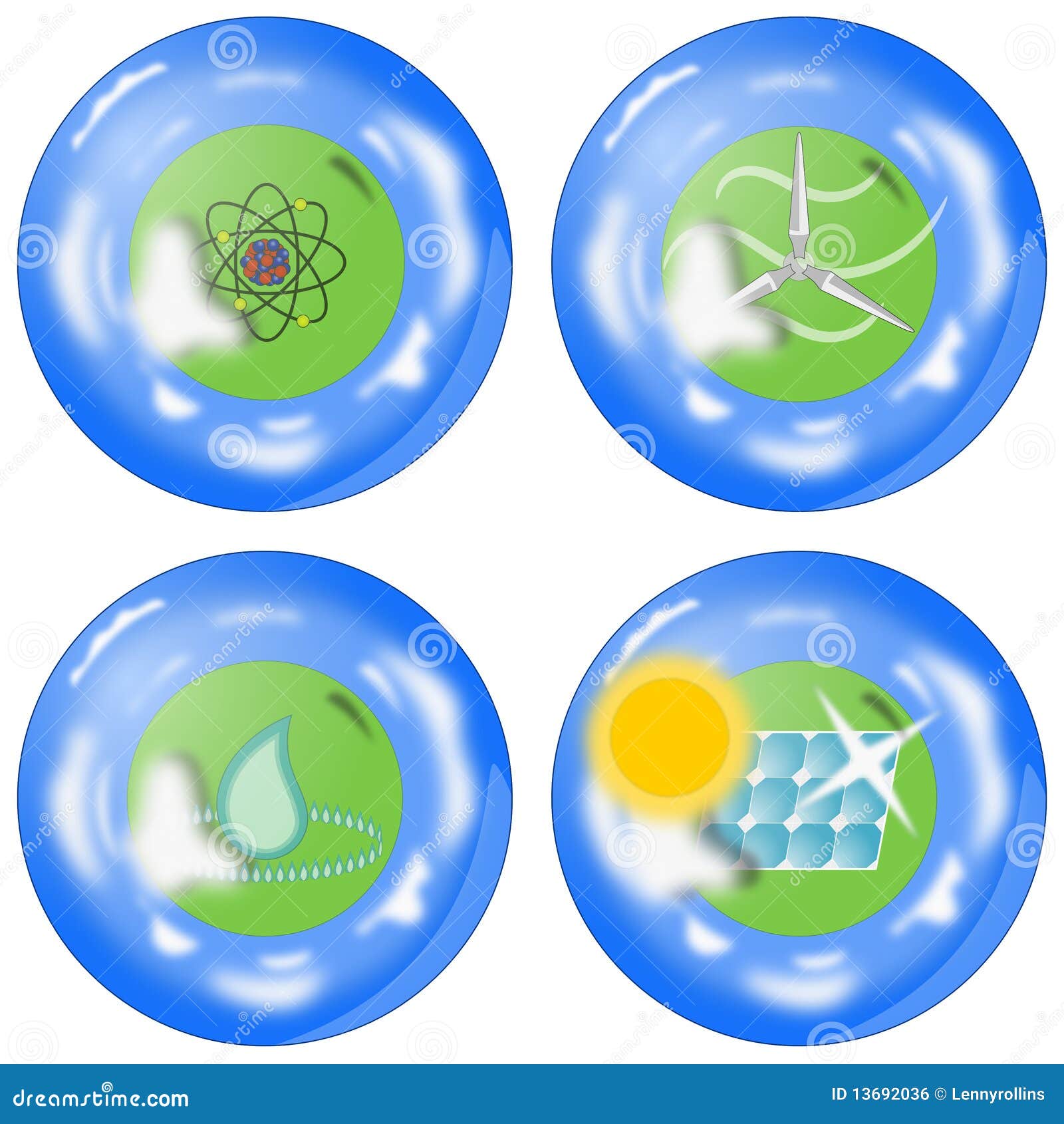 Alternative Energy Icon Set Stock Illustration - Illustration of cloud ...