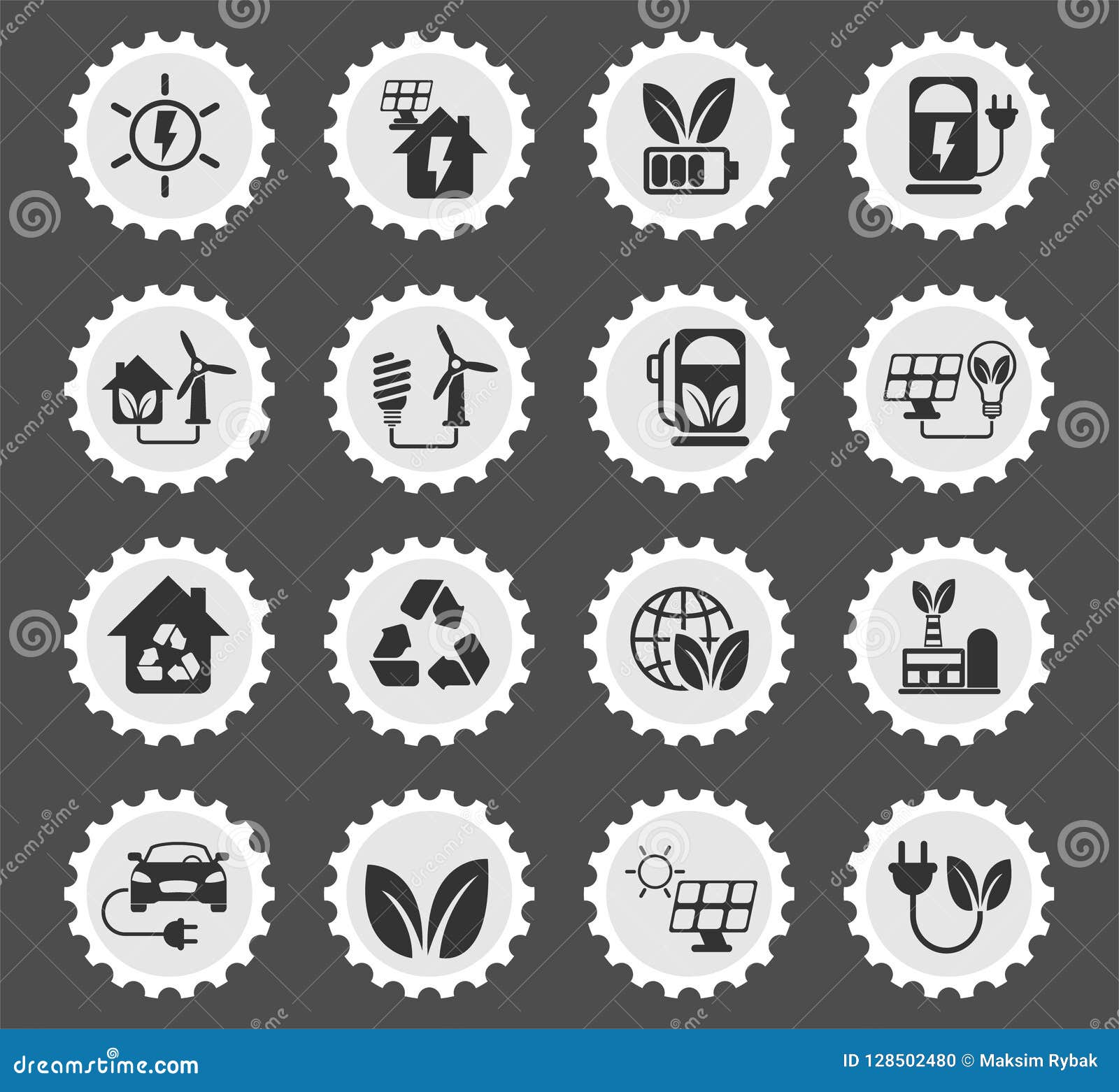 Alternative Energy Icon Set Stock Vector - Illustration of wire, driven ...