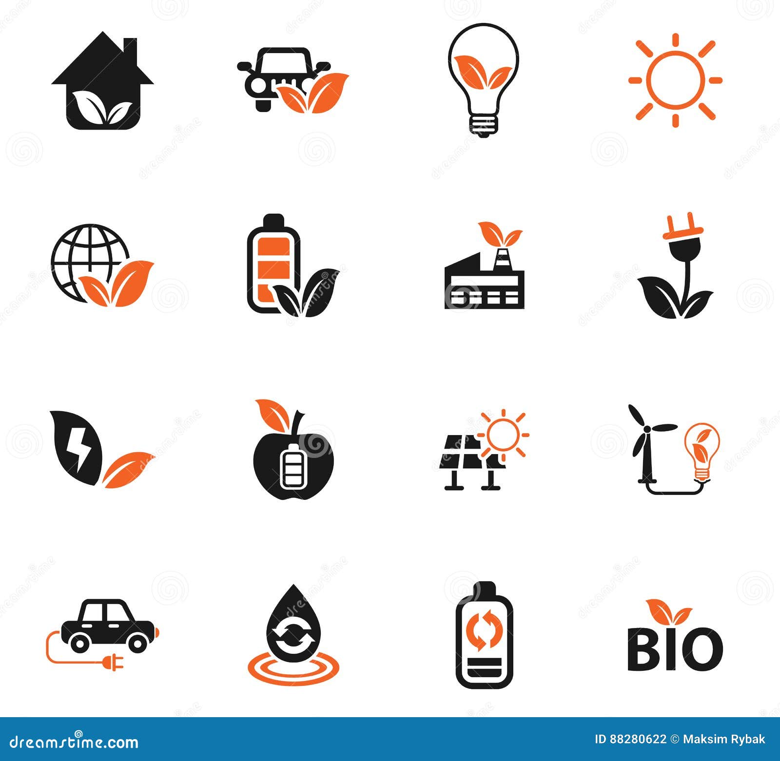 Alternative Energy Icon Set Stock Illustration - Illustration of ...
