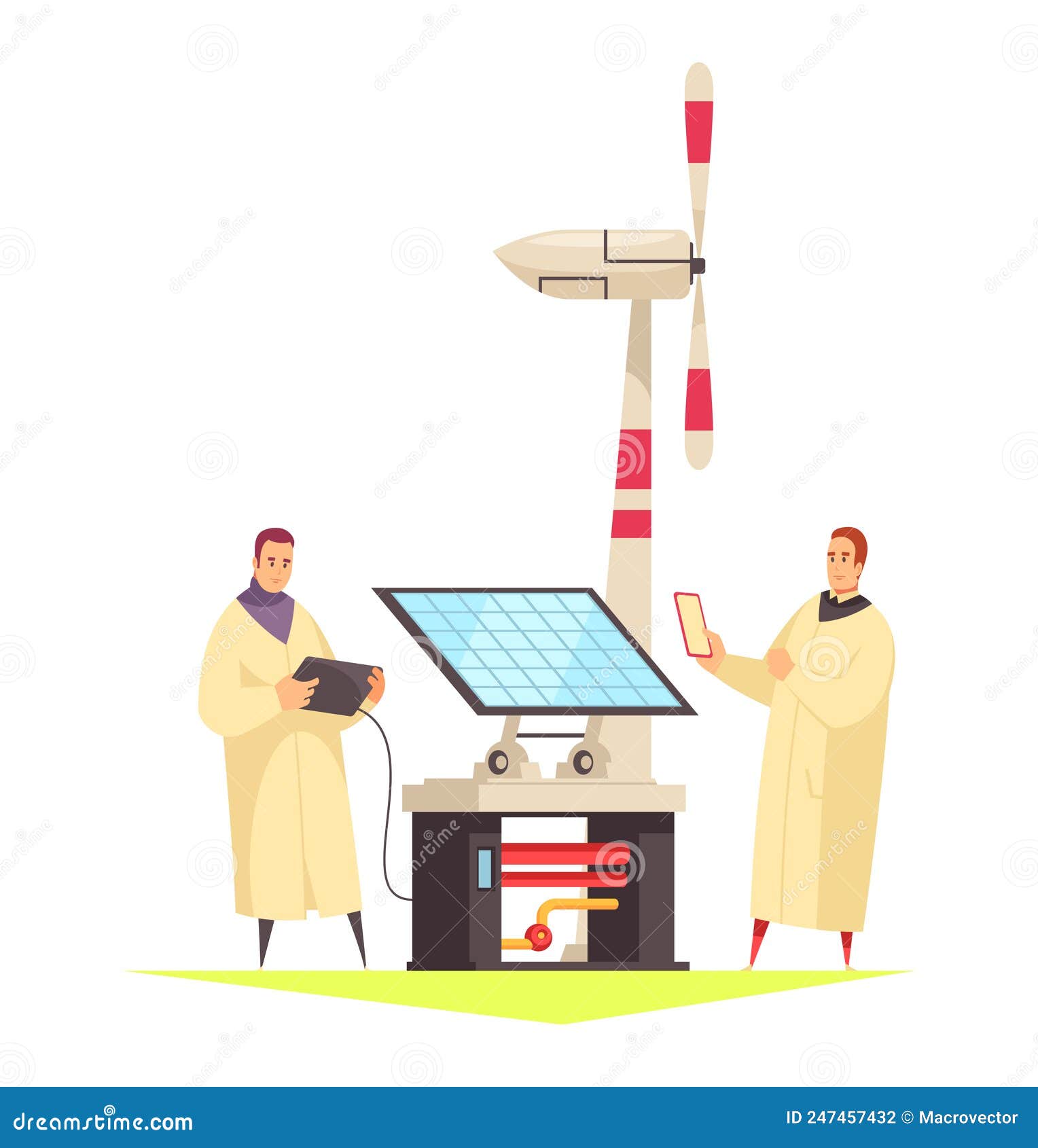 Alternative Energy Scientists Composition Stock Illustration ...
