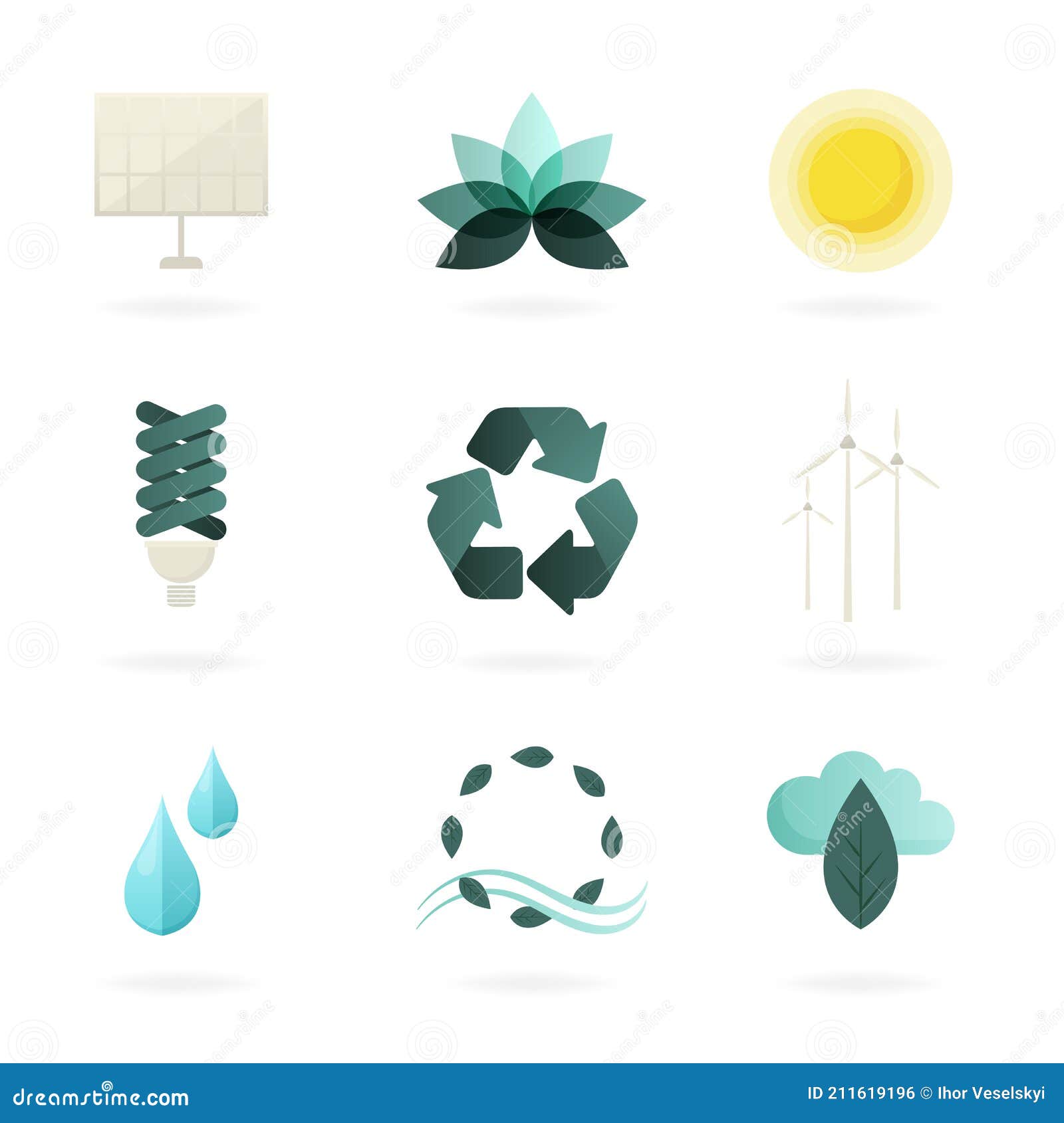Alternative Energy Symbols Set Vector Stock Vector - Illustration of ...
