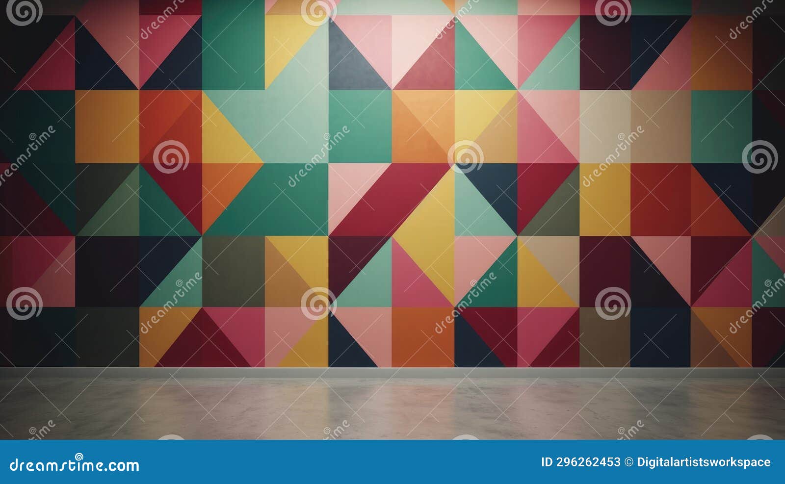 Alternative Geometric Multi Color Painted Wall Concept. Background ...