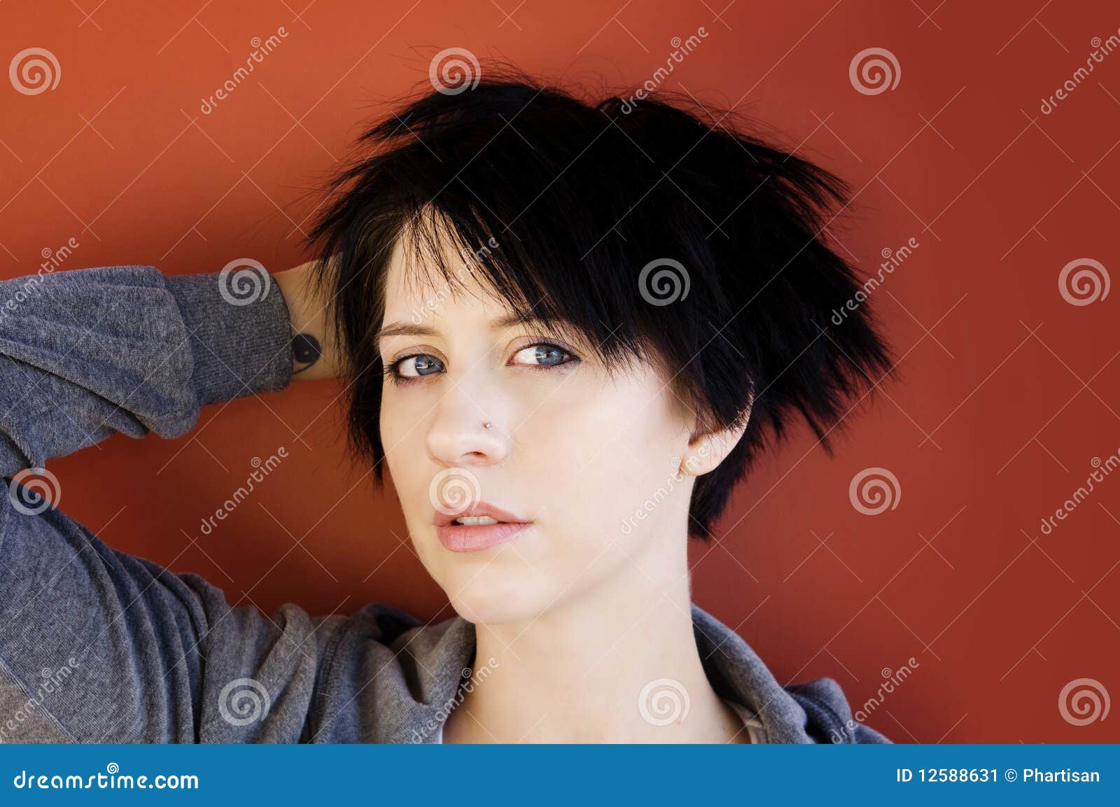 Alternative girl portrait stock image. Image of hair - 12588631