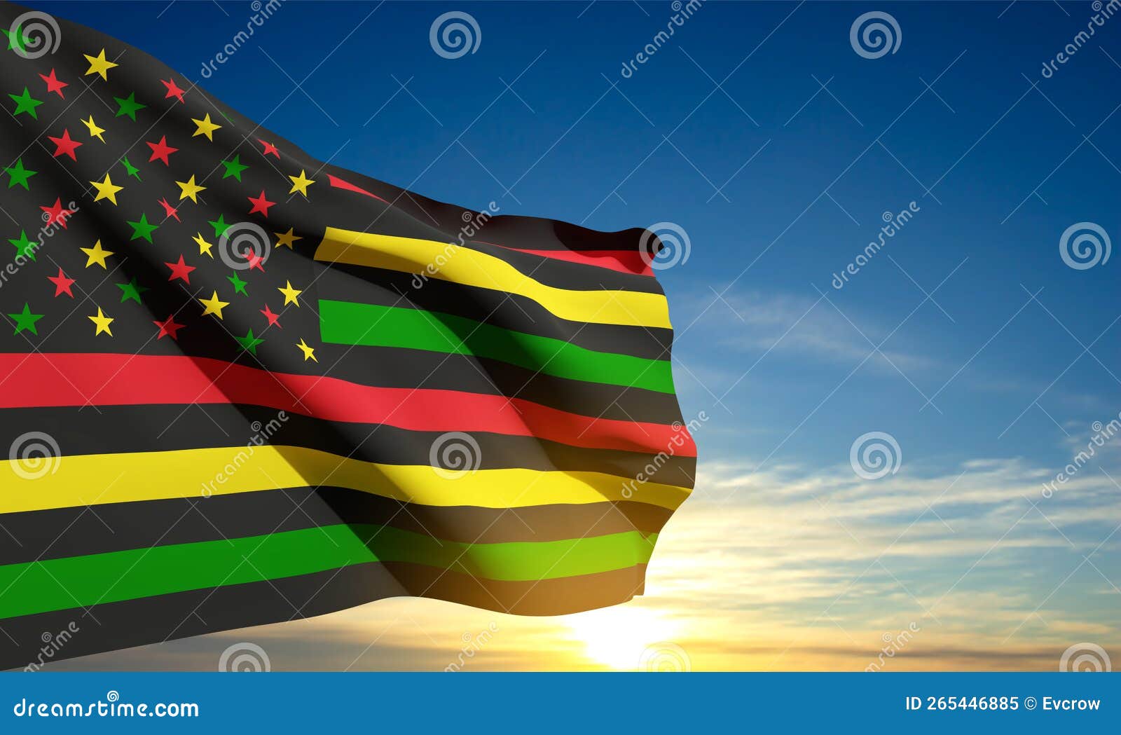 Alternative Juneteenth Flag with Blue Sky Stock Vector - Illustration ...