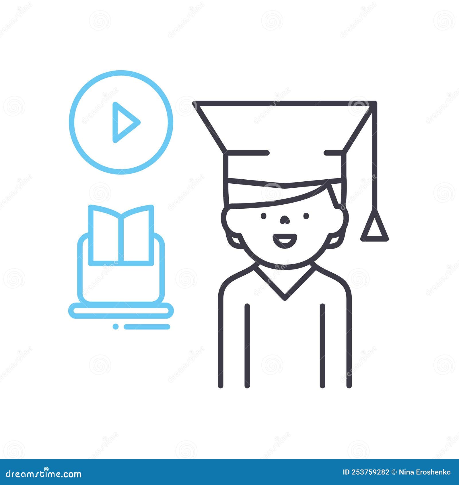 Alternative Learning Line Icon, Outline Symbol, Vector Illustration ...