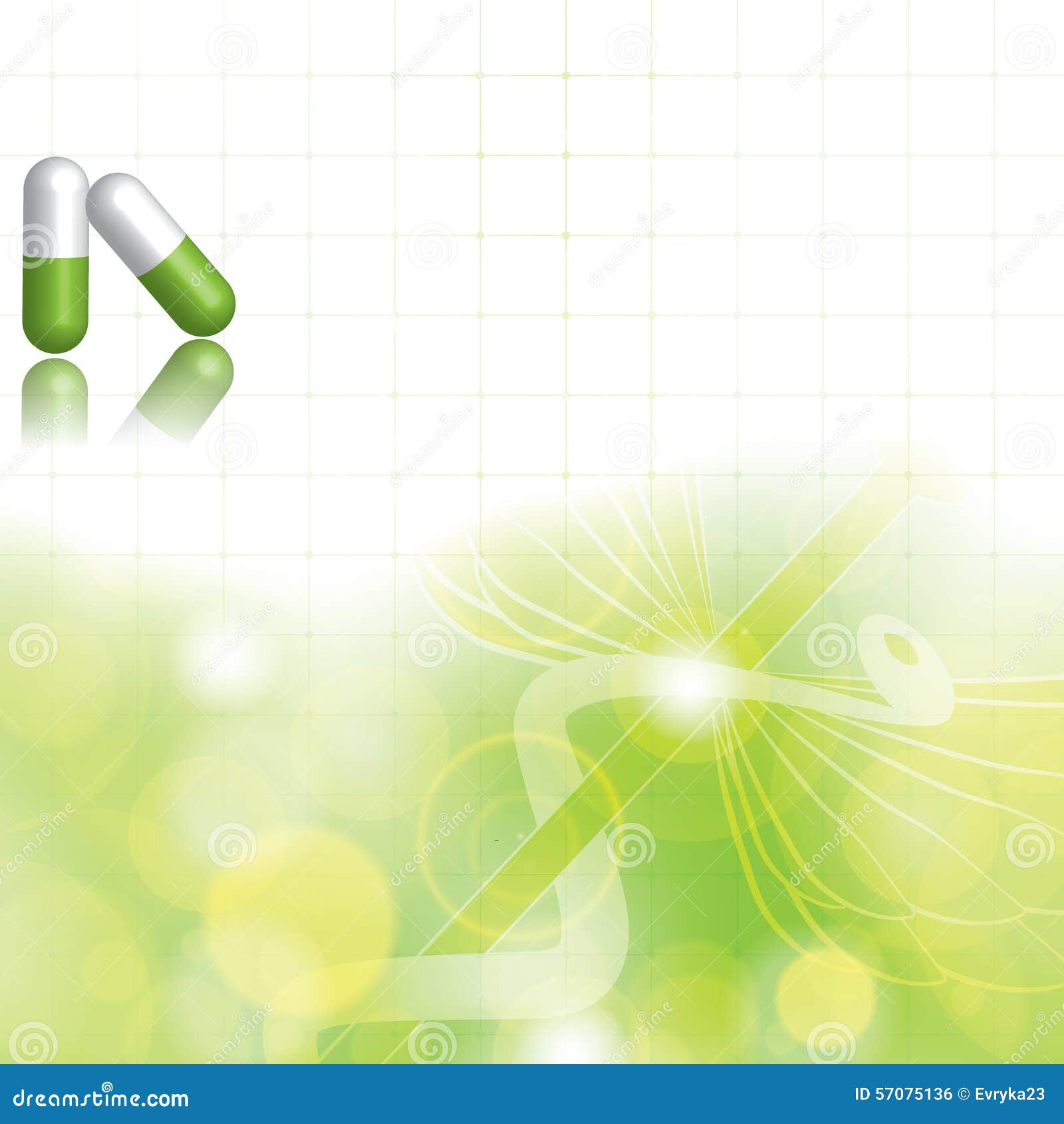 Alternative Medication Concept Green Background Stock Vector ...