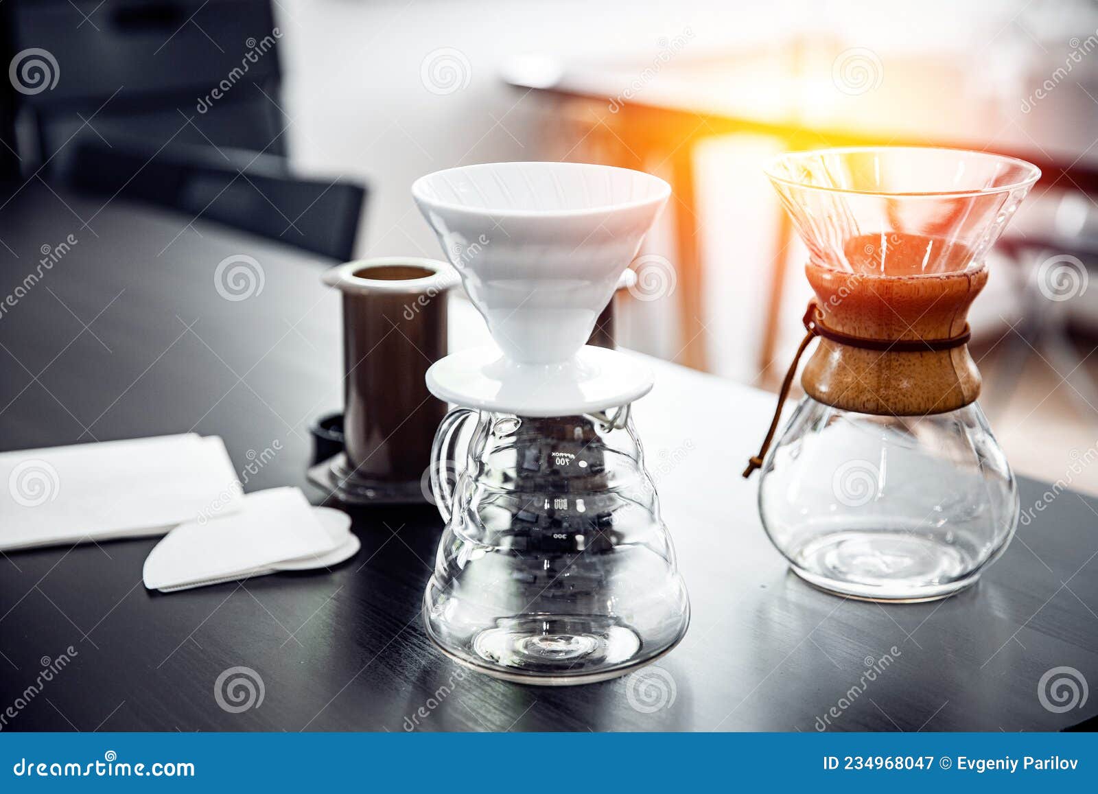 Alternative Method of Making Coffee, Funnel Drip Glasses with Paper ...