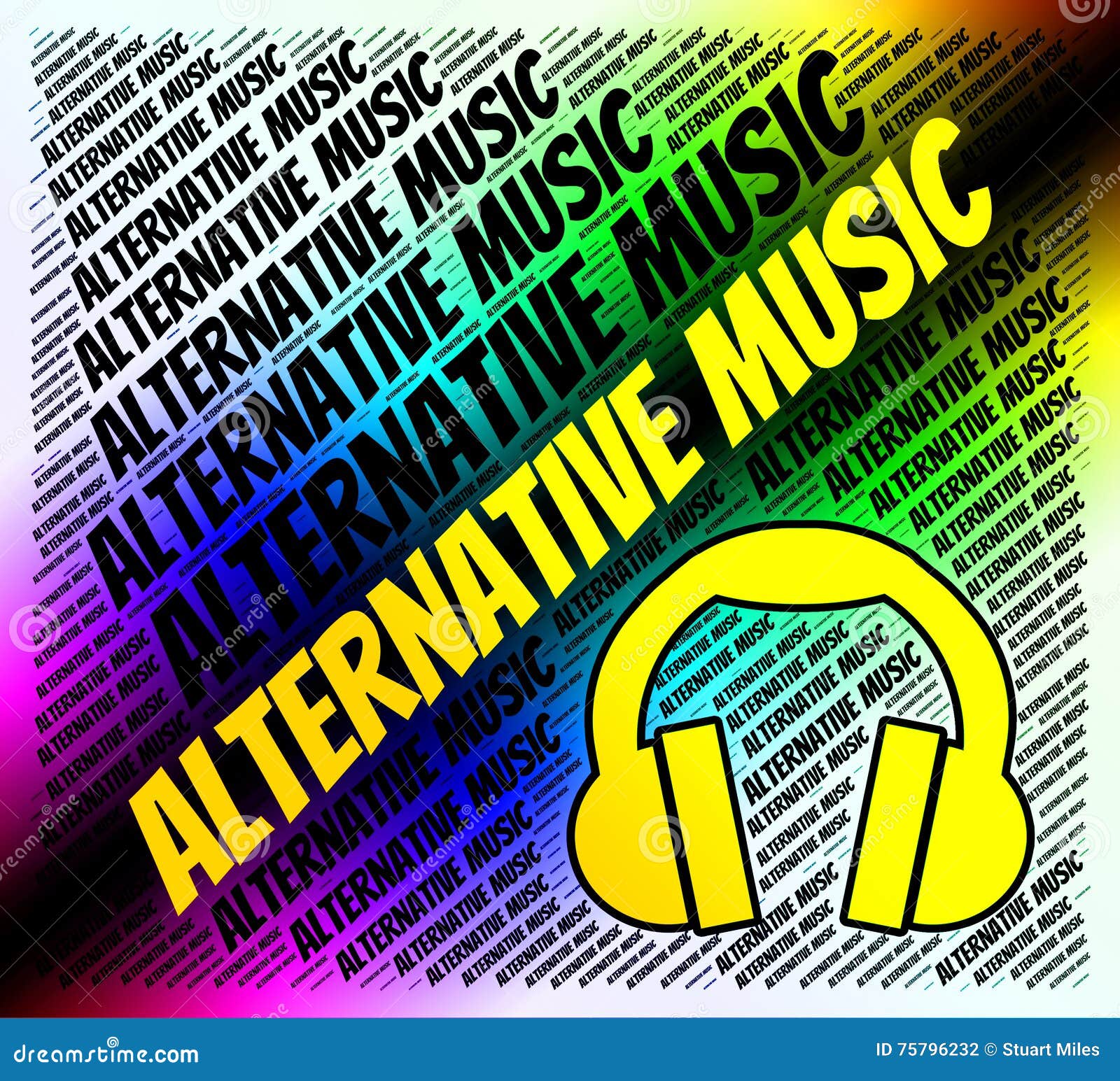 Alternative Musik Bedeutet Tonspur Und Wechselt Ab Stock Abbildung ...