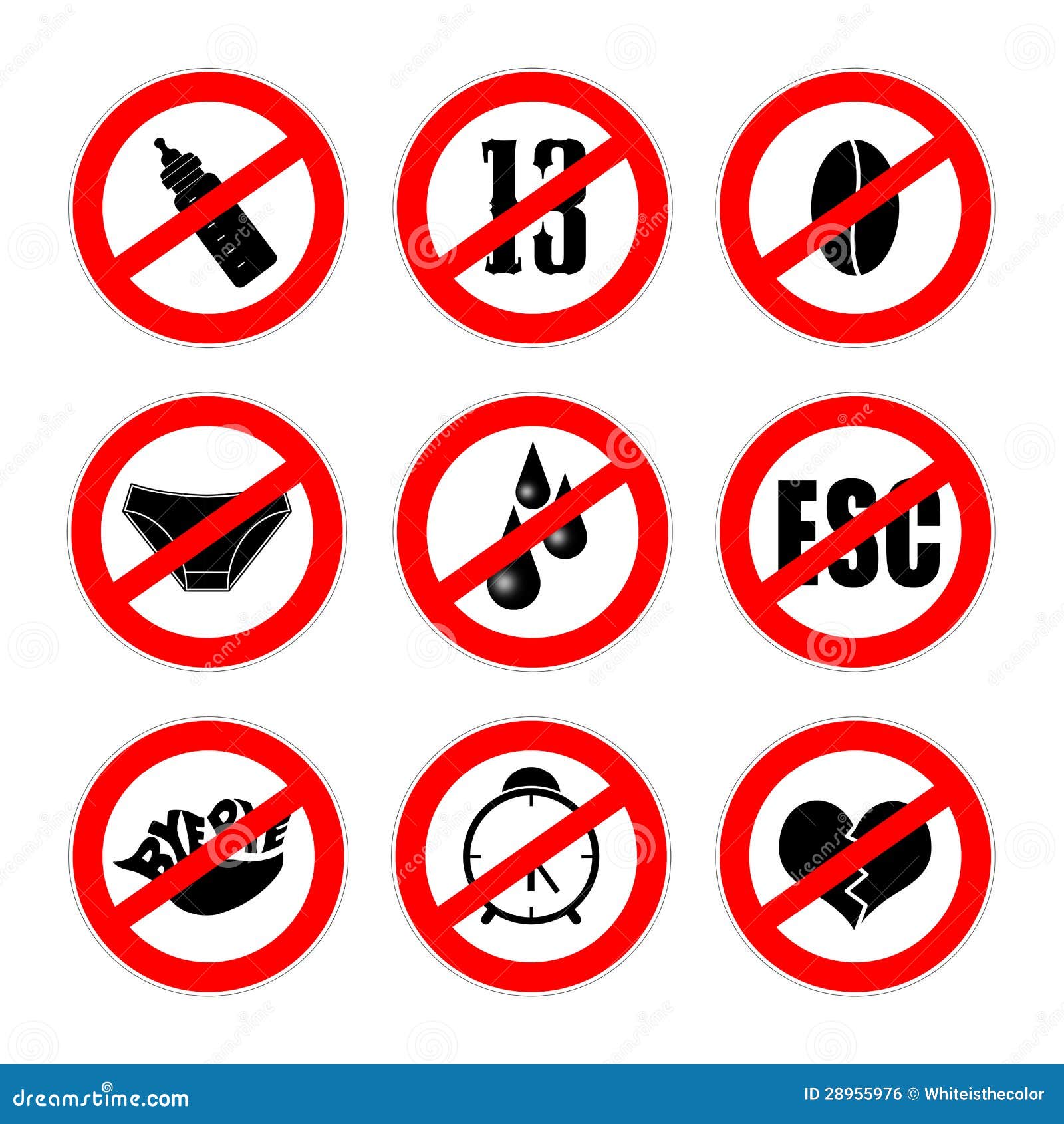 Alternative Prohibition Signs Stock Illustration - Illustration of road ...