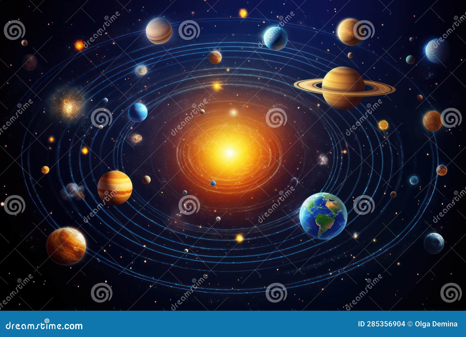 Planets Revolving Around The Sun Royalty-Free Stock Image ...