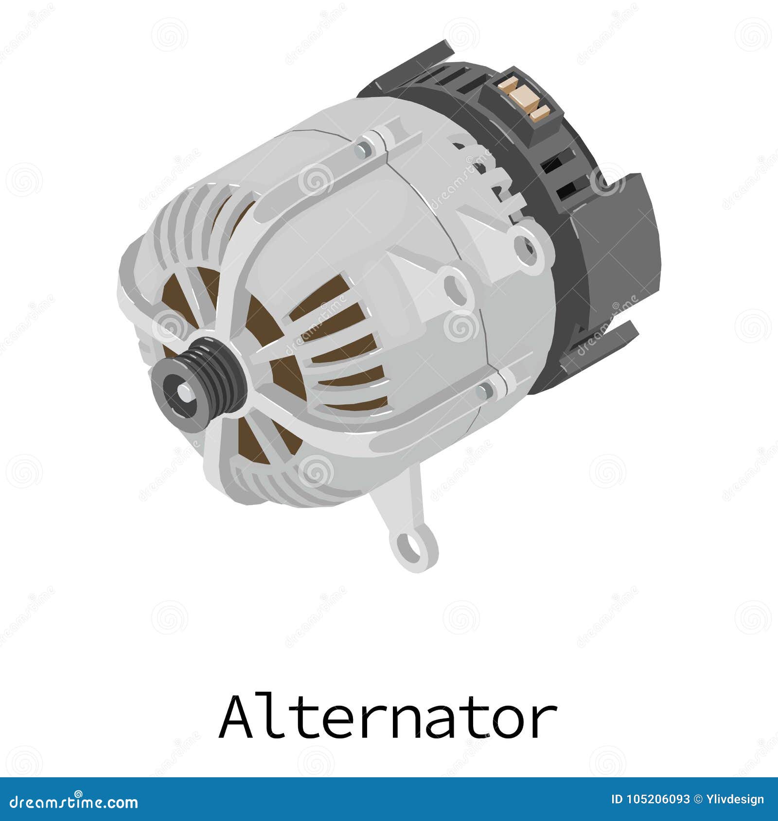 Alternator Icon, Isometric 3d Style Stock Vector - Illustration of ...