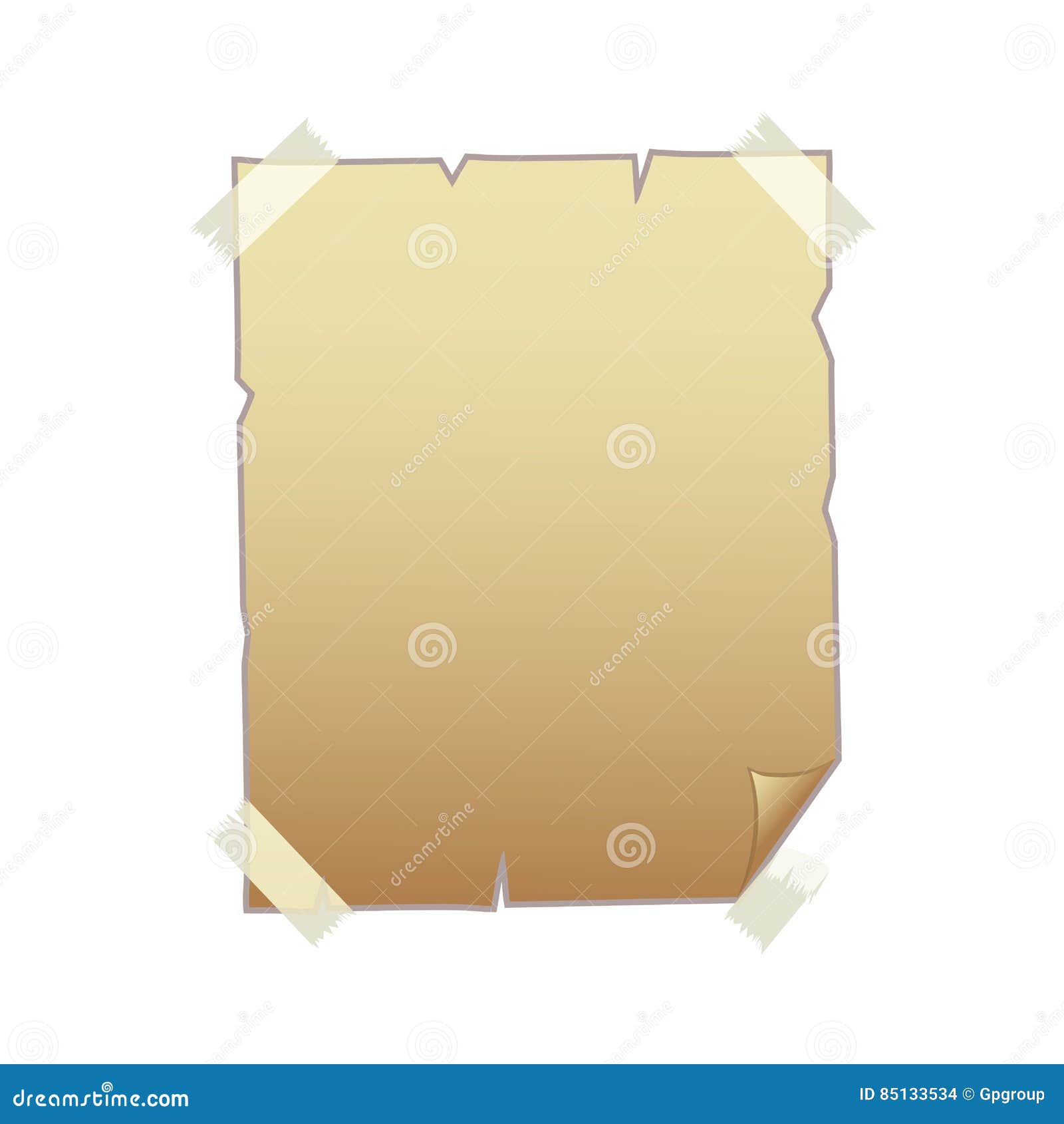 Altes Altes Pergament Mit Klebstreifen Vektor Abbildung - Illustration ...