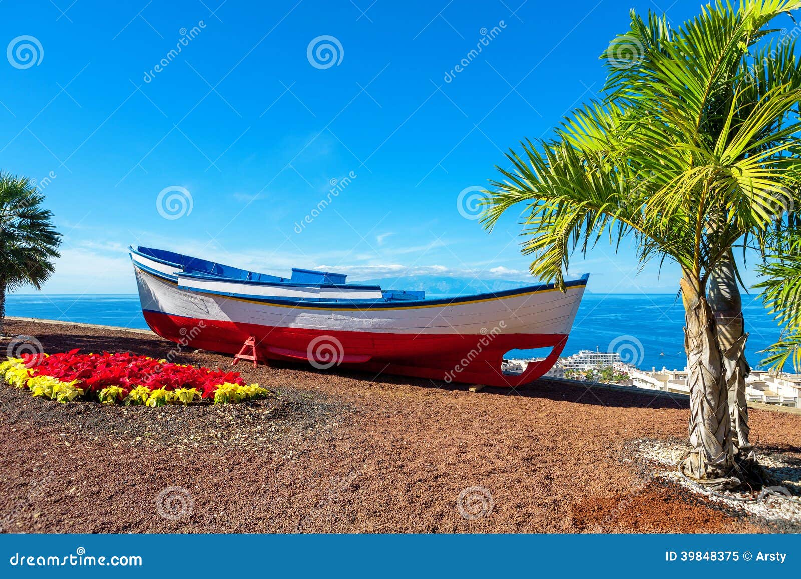 Altes Boot. Puerto De Santiago, Teneriffa, Spanien Stockbild - Bild von ...