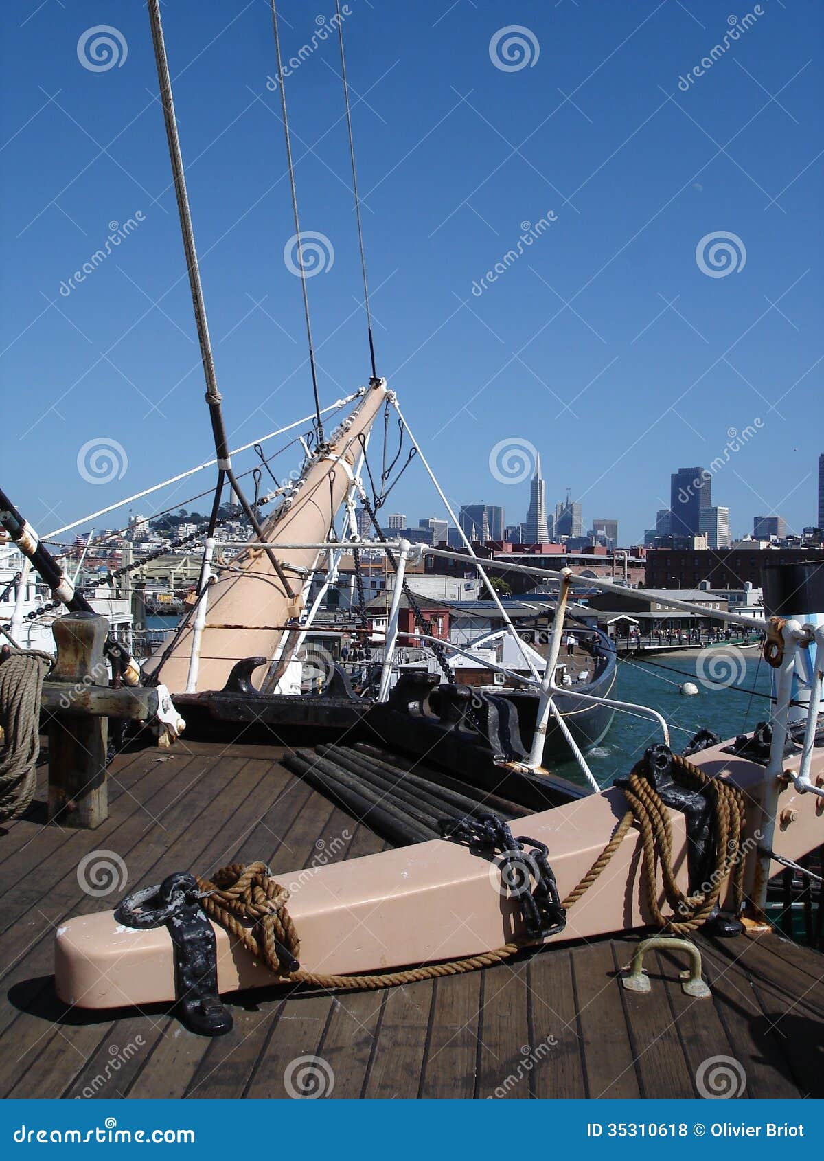 Altes Boot in San Francisco Harbour Stockfoto - Bild von eingebürgert ...