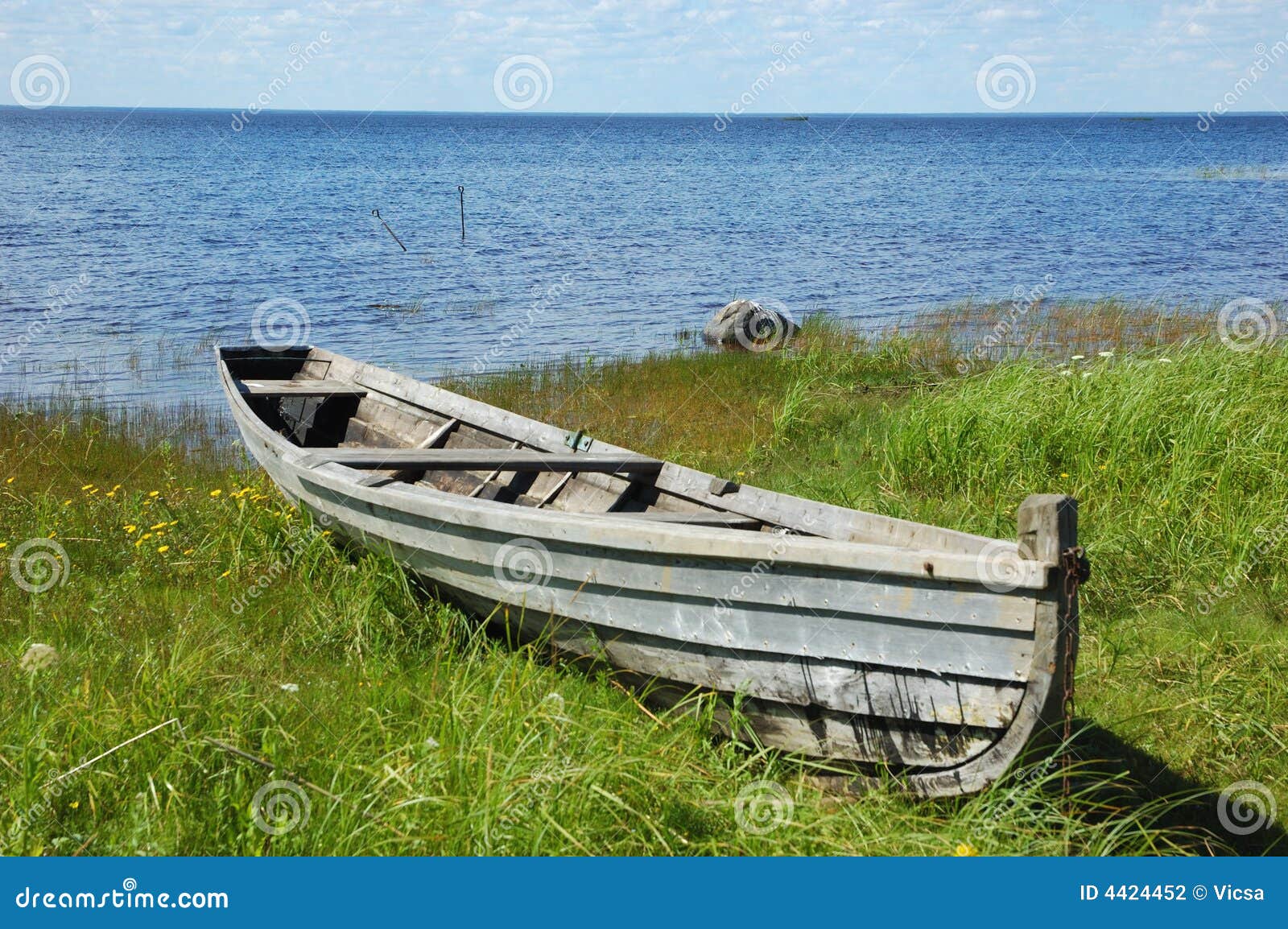 Altes Fischerboot Auf Der Seequerneigung Stockfoto - Bild von fischen ...