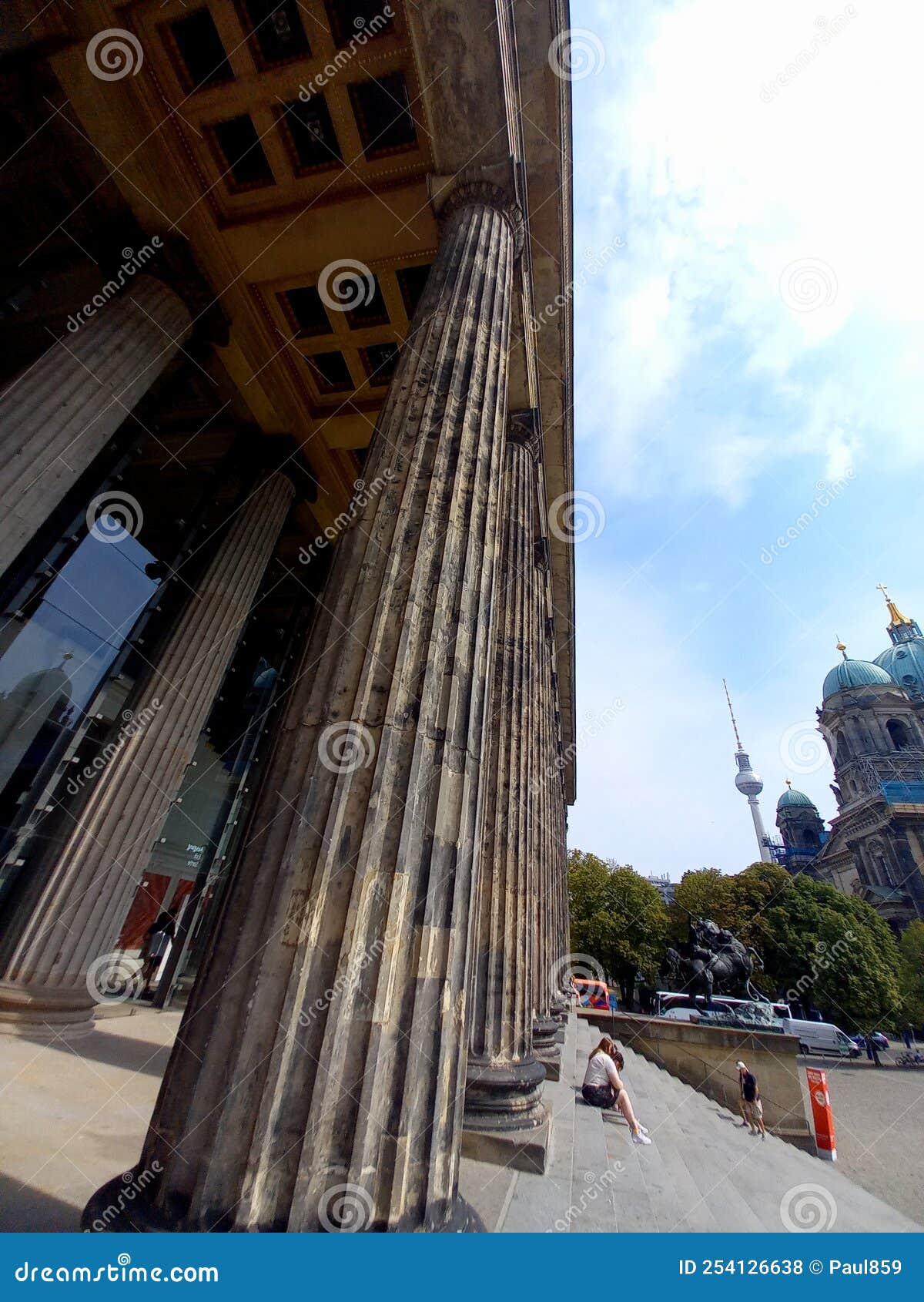 Altes Museum in Berlin at a Distorted Perspective, Leaning Column and ...