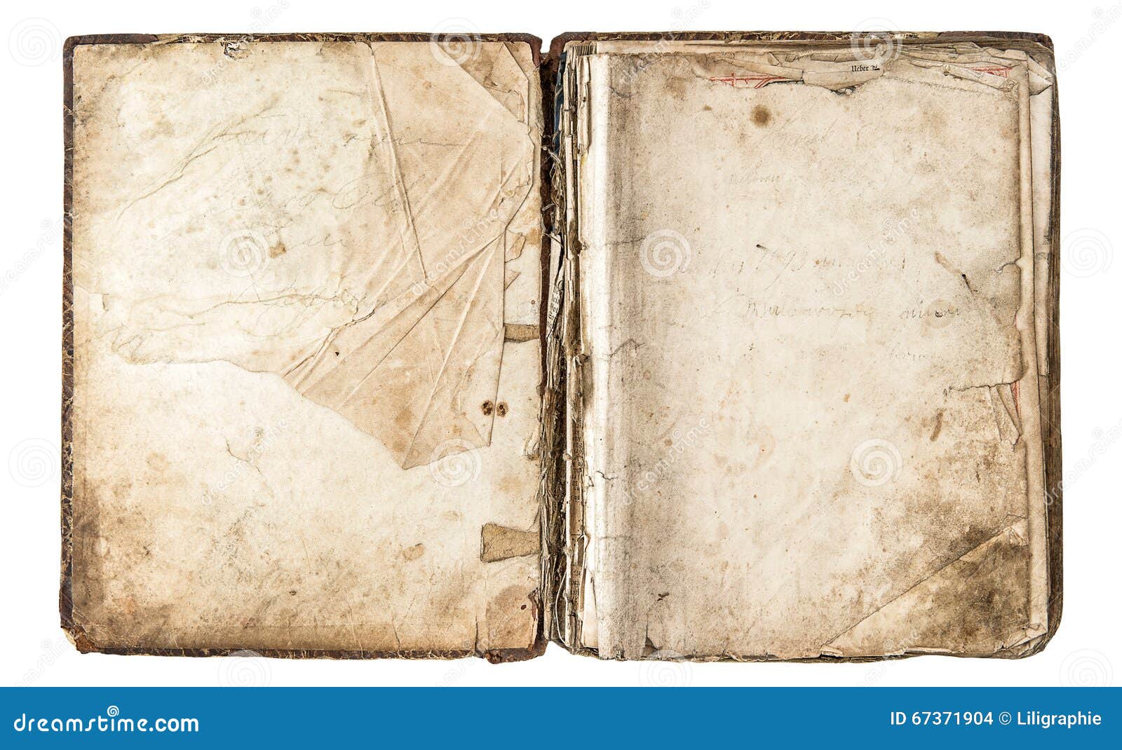 Altes Offenes Buch Mit Grungy Papierseiten Stockfoto - Bild von ...