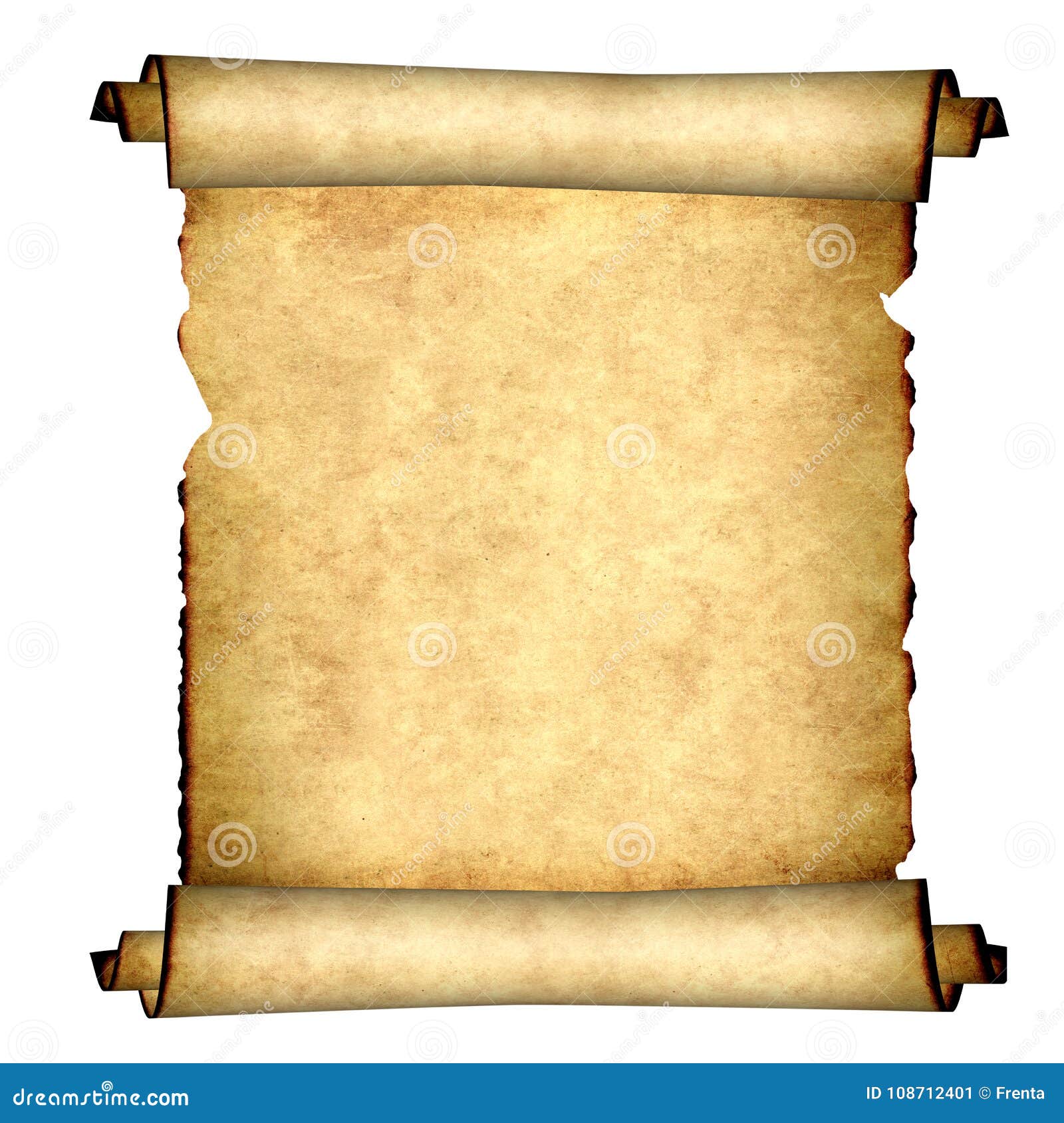 Altes Pergament Getrennt Auf Weißem Hintergrund Stock Abbildung ...
