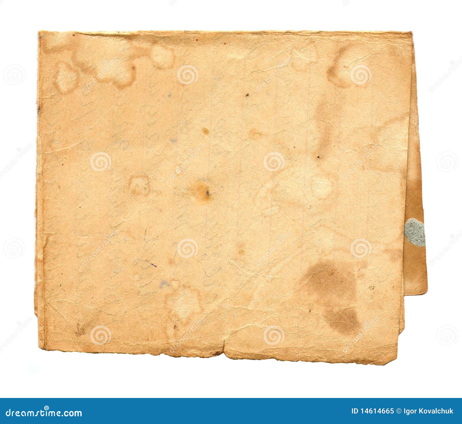 Altes Schmutziges Papier Getrennt Stockbild - Bild von leer, pergament ...