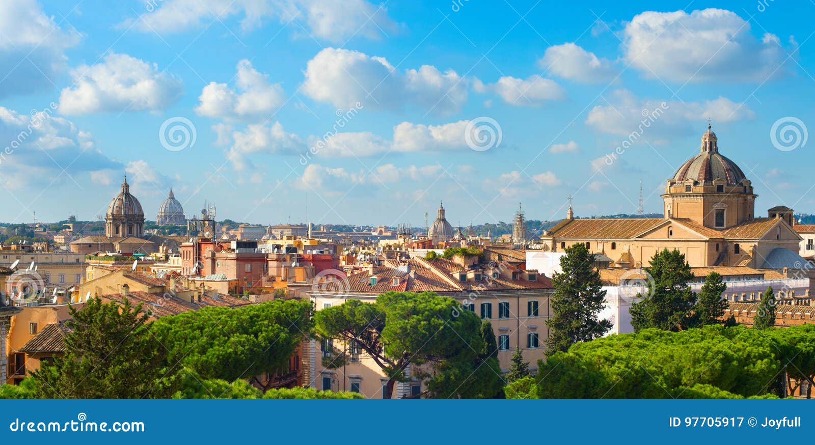 Altes Stadtpanorama Roms, Italien Stockbild - Bild von panoramisch ...